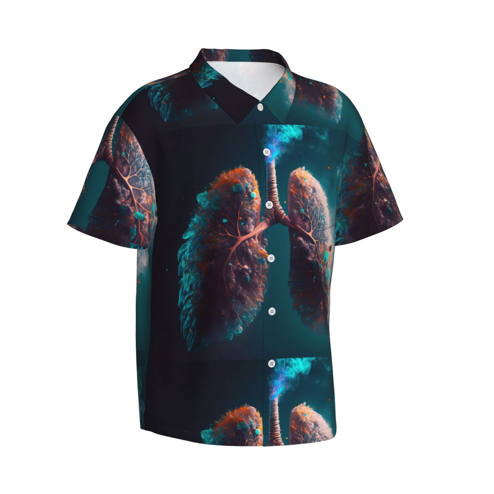 Goofa Abstract Botanical Heart Hawaiian Shirt for Men, Unisex Summer ...