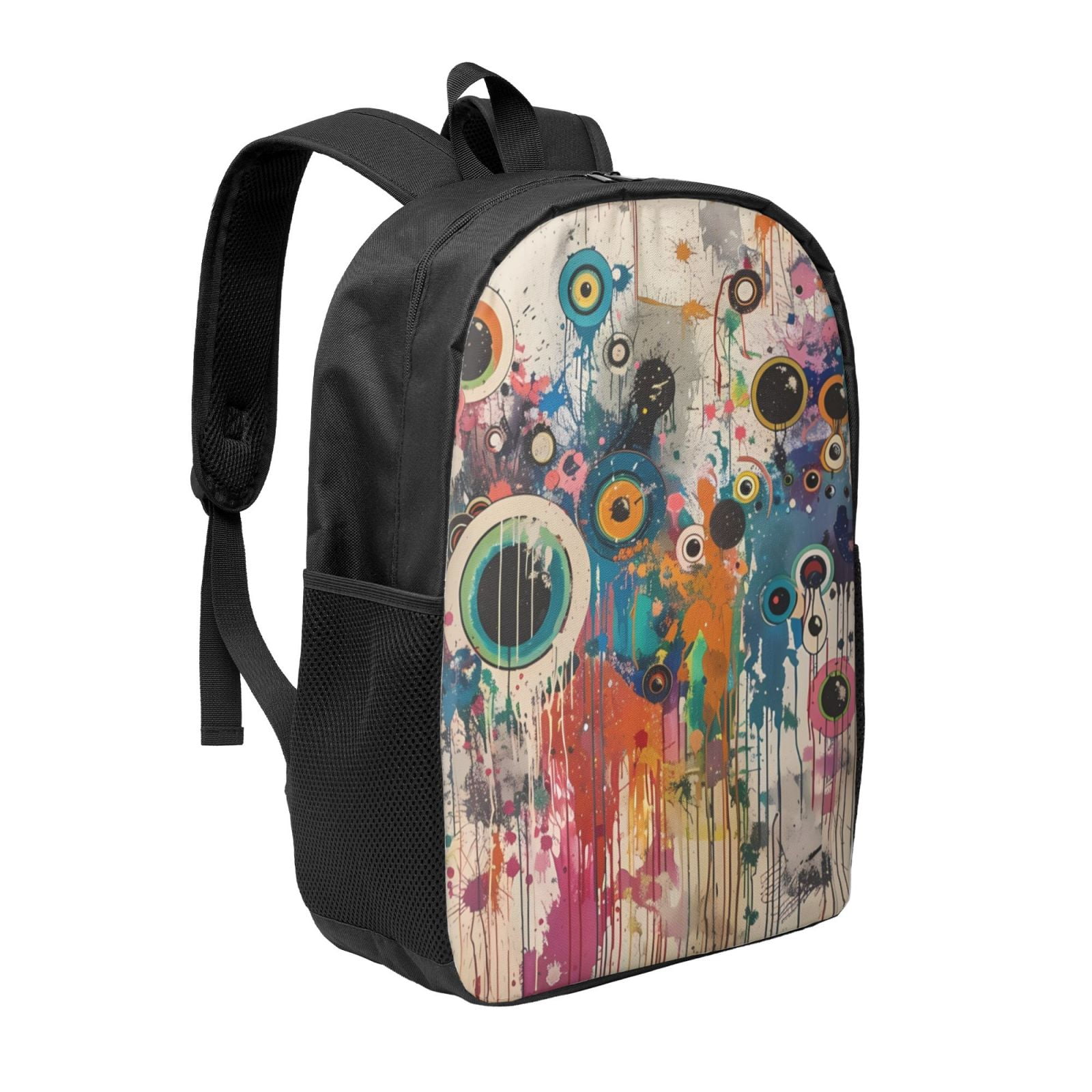 Goofa Abstract Colorful Dripping Circles Pattern 17in Student Backpack ...