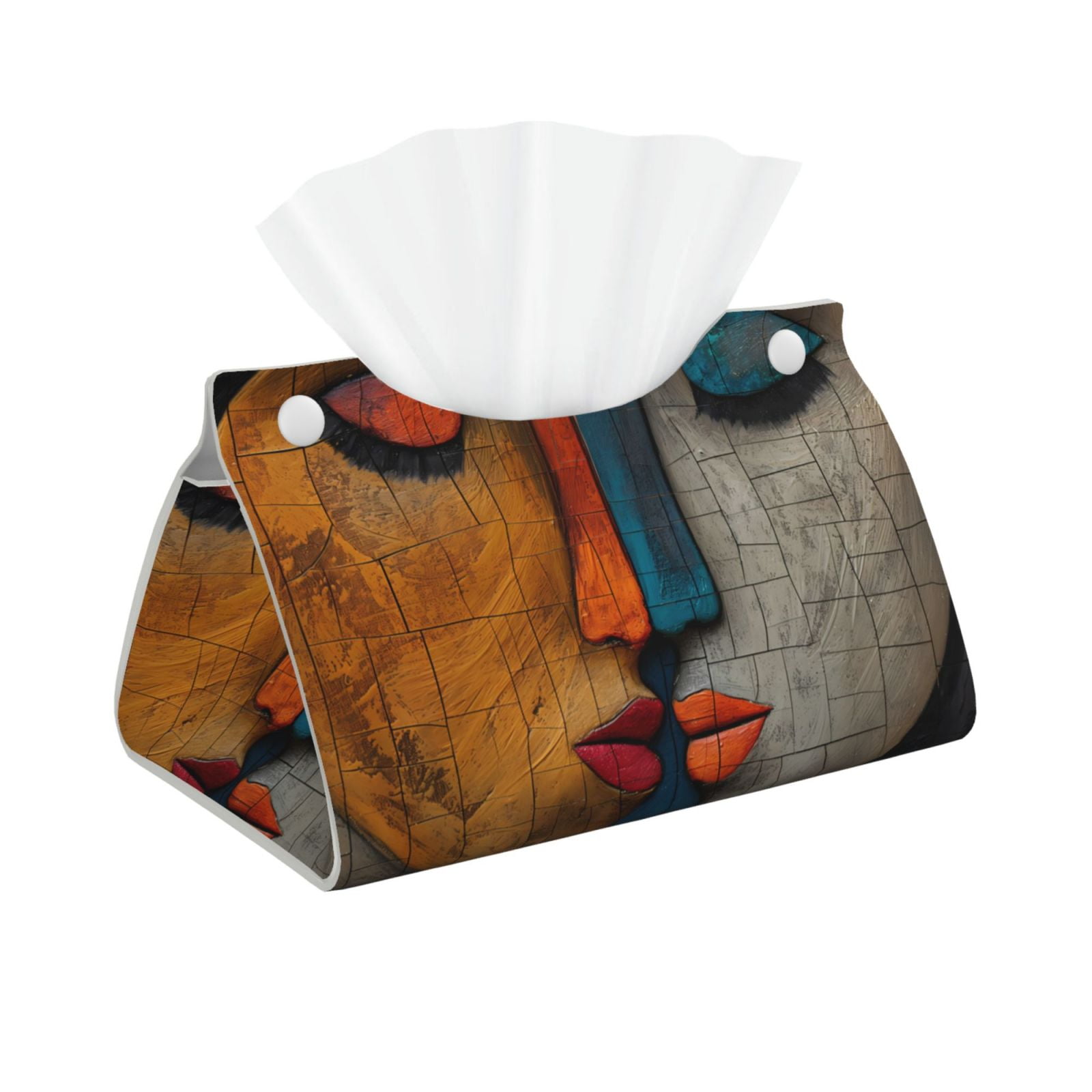 Goofa Abstract Colorful Duality Pattern Triangle Square Tissue Box ...