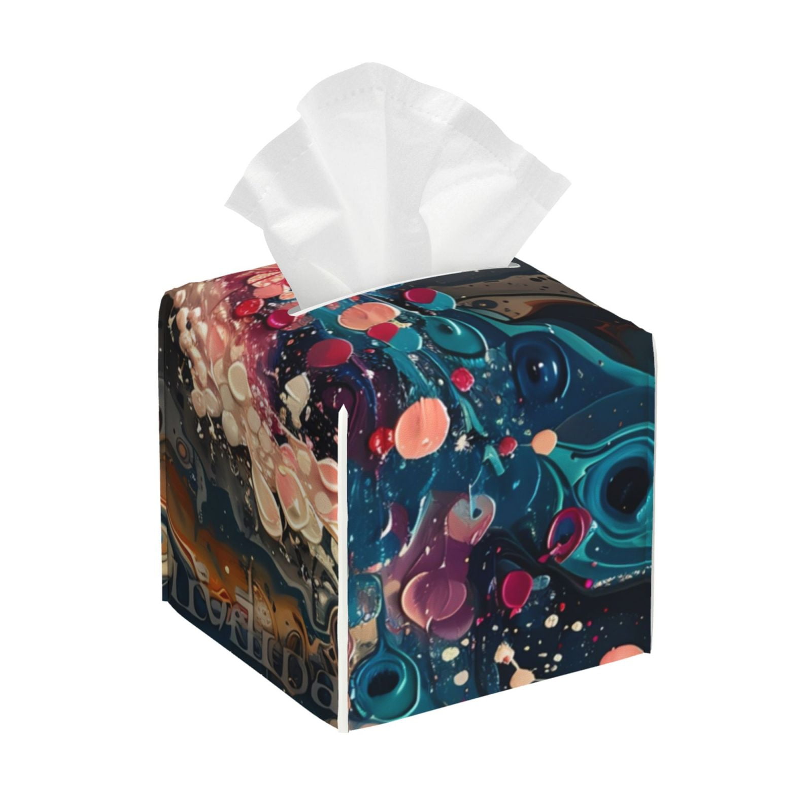 Goofa Abstract Peacock Painting Tissue Box Cover PVC Leather Tissue ...