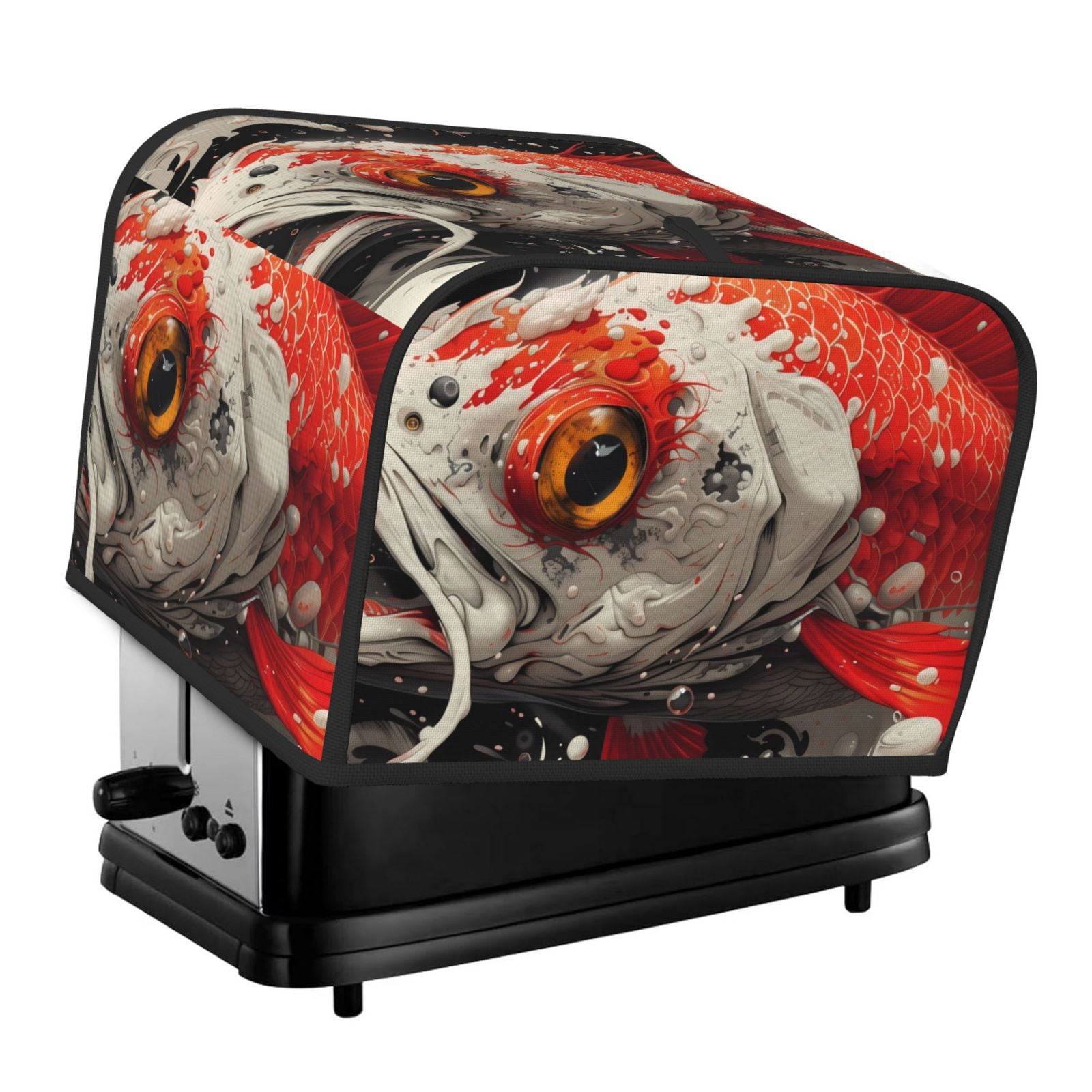 Goofa Abstract Red Koi Fish Art Print Toaster Cover 4 Slice, Four Slice Bread Machine Cover ...
