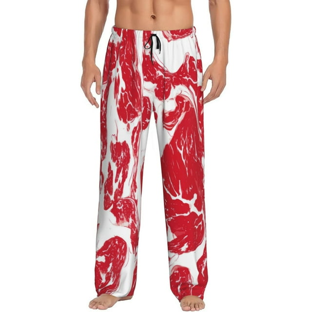 Goofa Abstract meat Pattern Printed Soft Pajama Pants for Men, Wide Leg ...