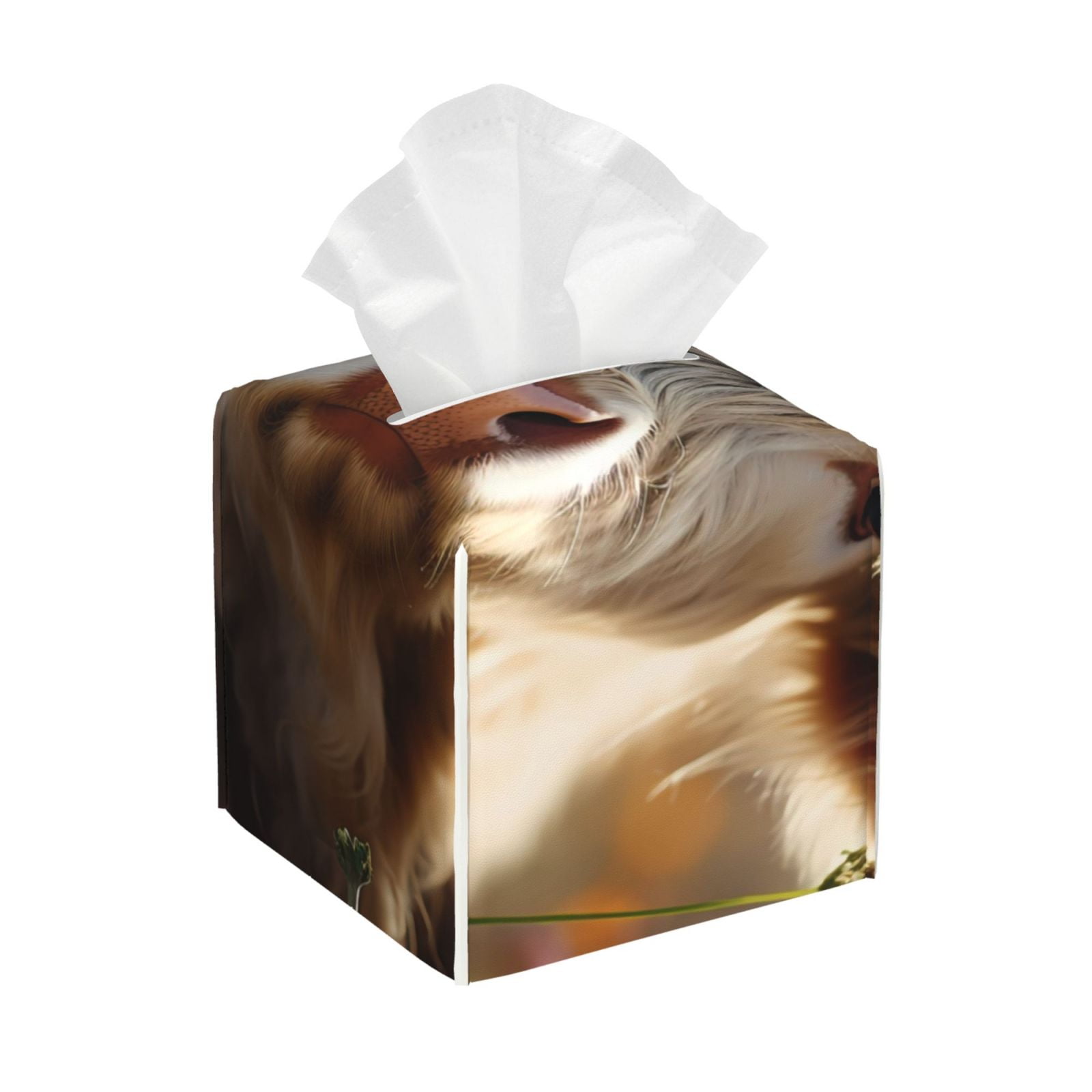 Goofa Adorable Flower Field Cow Tissue Box Cover PVC Leather Tissue ...