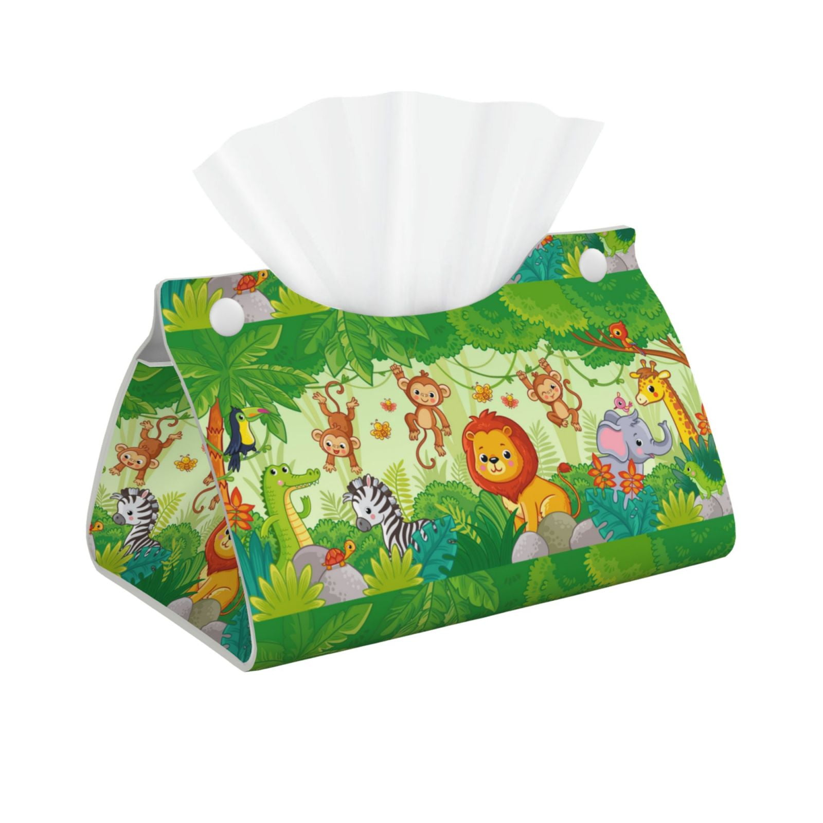 Goofa African Animals in the Jungle Pattern Triangle Square Tissue Box ...