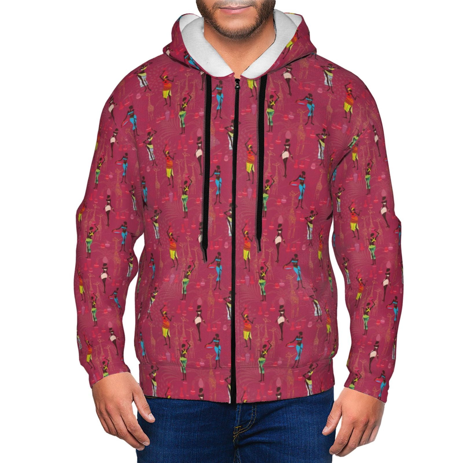 Goofa African Women Bearing Clay Pots Pattern Mens Full-zip Hoodie, Zip ...