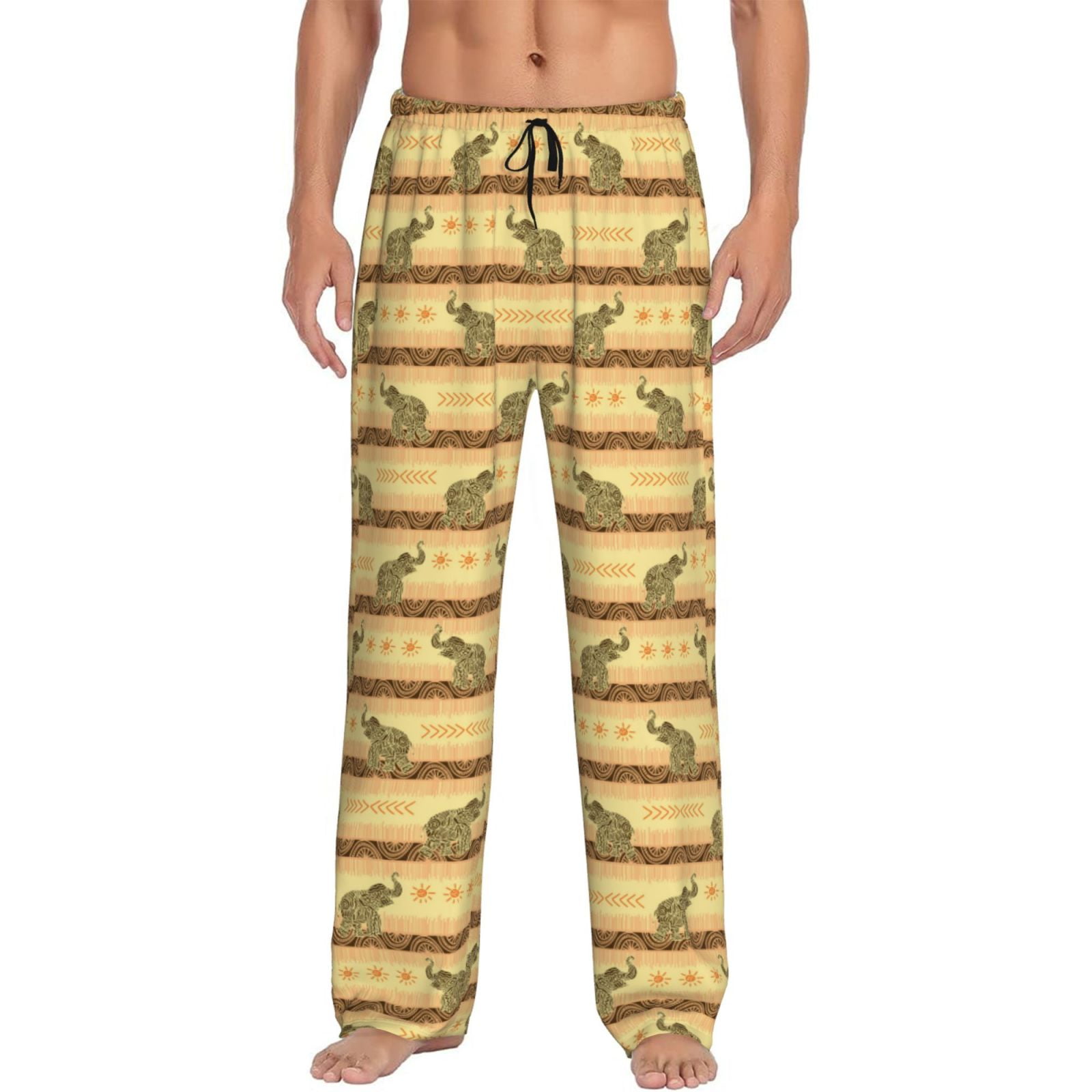 Goofa African tribal elephant Pattern Printed Soft Pajama Pants for Men ...