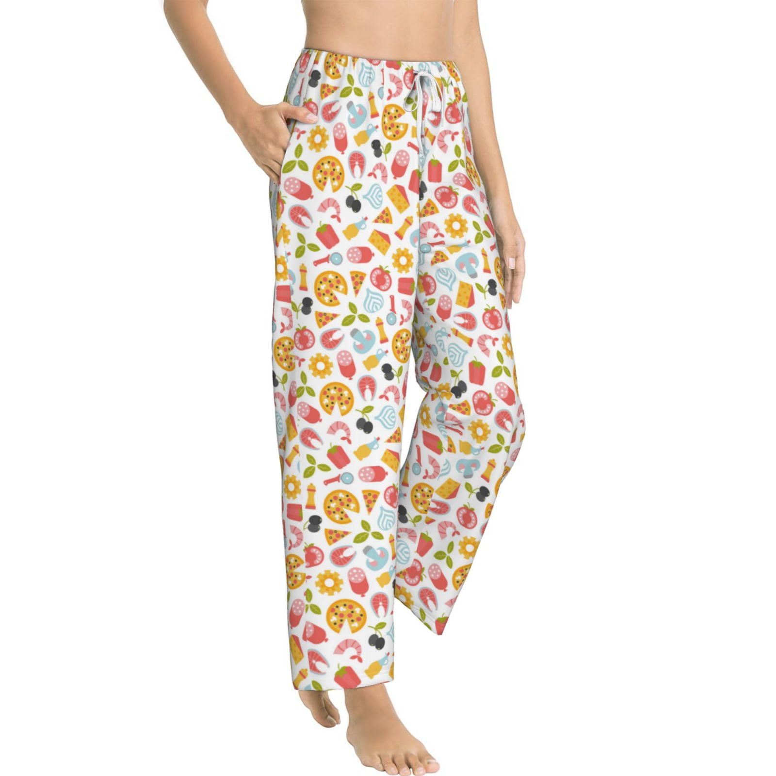 Goofa Afternoon Tea Printed Soft Pajama Pants for Women, Wide Leg Comfy ...