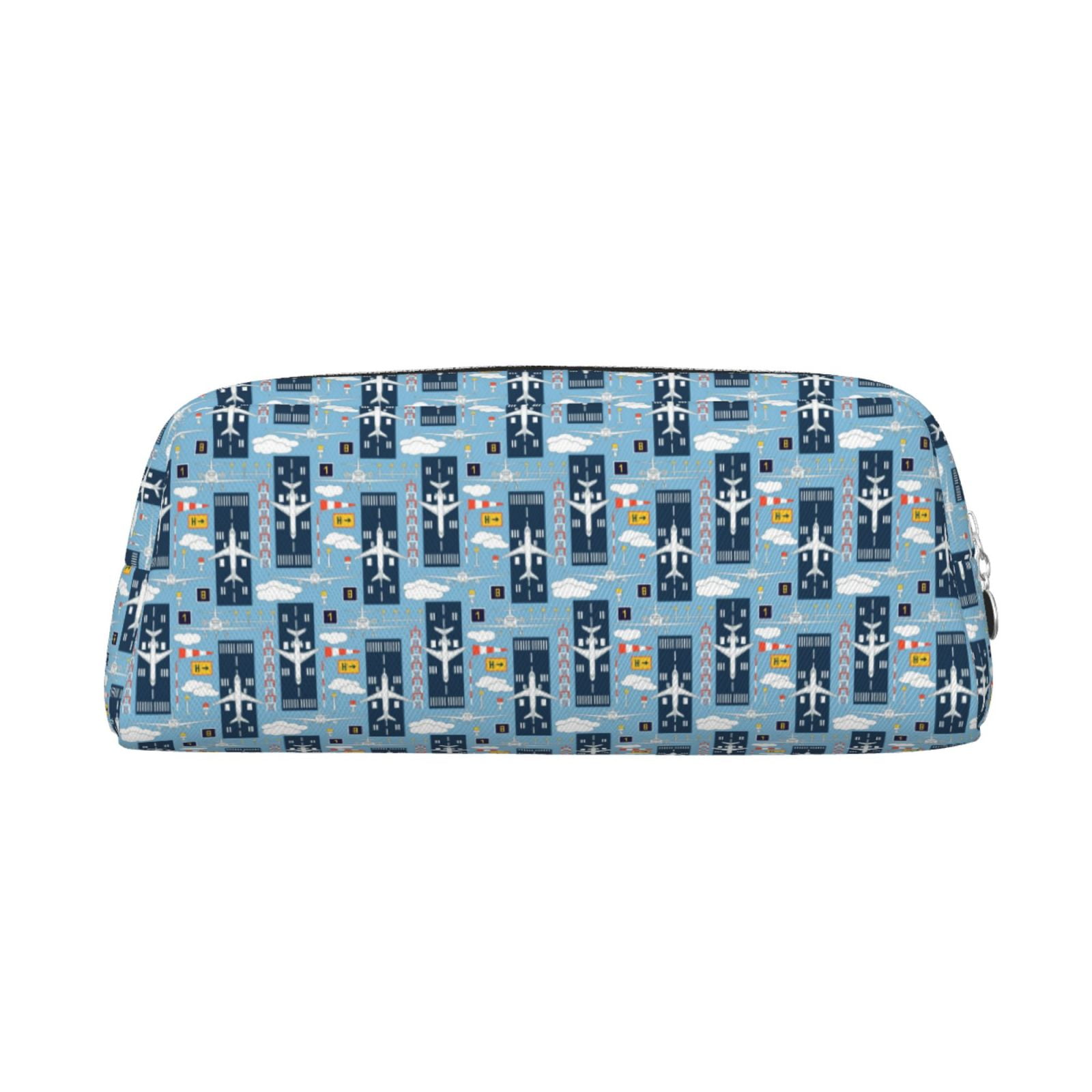 Goofa Airplanes and Aviation Signs Pattern Leather Pencil Case, Pencil ...