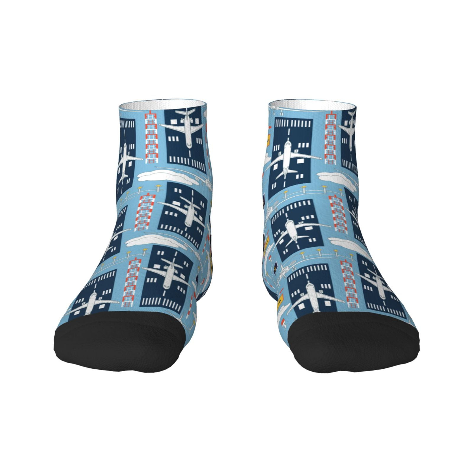 Goofa Airplanes and Aviation Signs Pattern Non Slip Socks with Grips ...