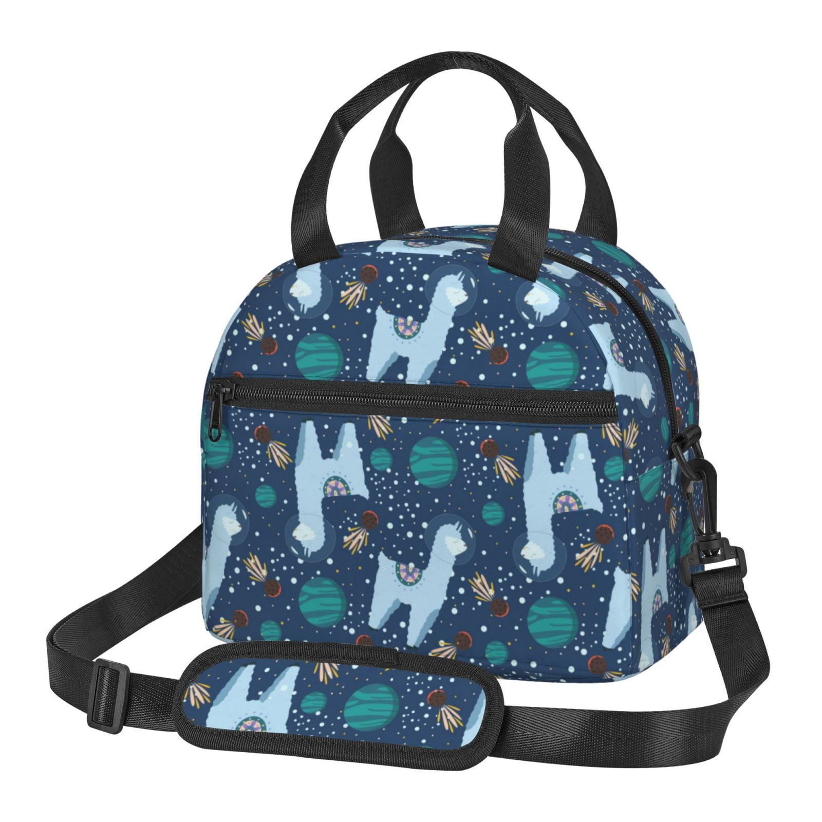 Goofa Alpaca Astronaut in Space Pattern Lunch Bag ,Insulated Lunch Box ...