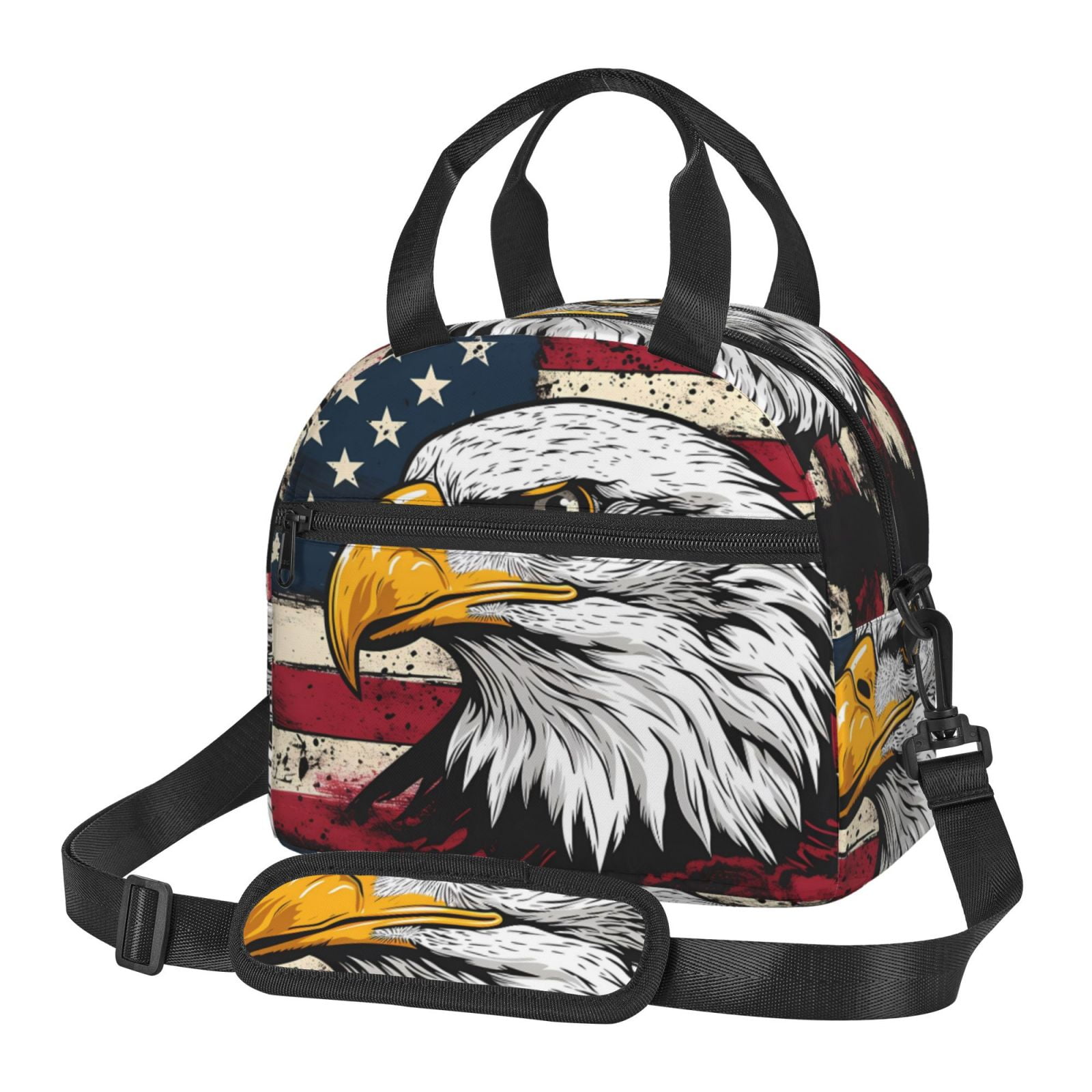 Goofa American Bald Eagle Pattern Lunch Bag ,Insulated Lunch Box, Small ...