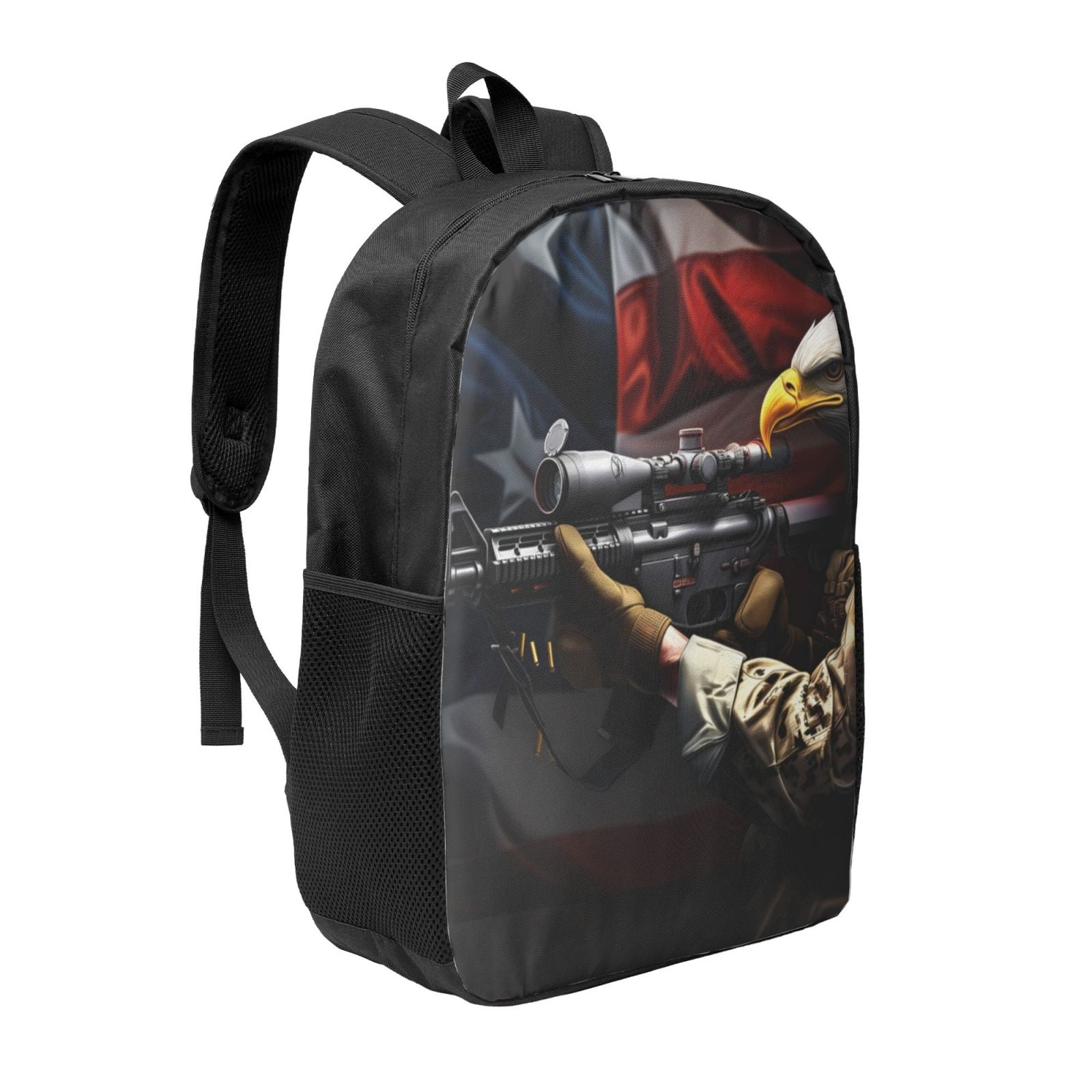 Goofa American Bald Eagle Warrior Pattern 17in Student Backpack ...