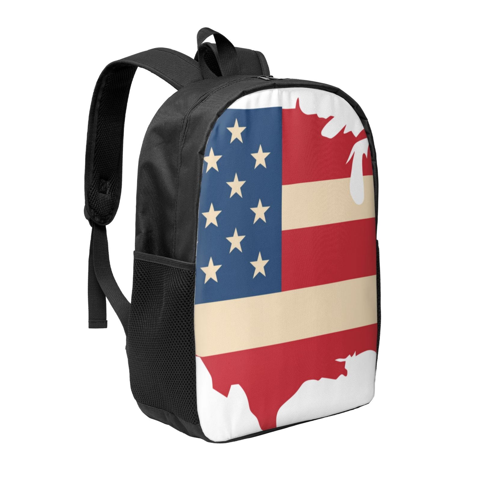 Goofa American Flag Map Pattern 17in Student Backpack - School, Travel ...
