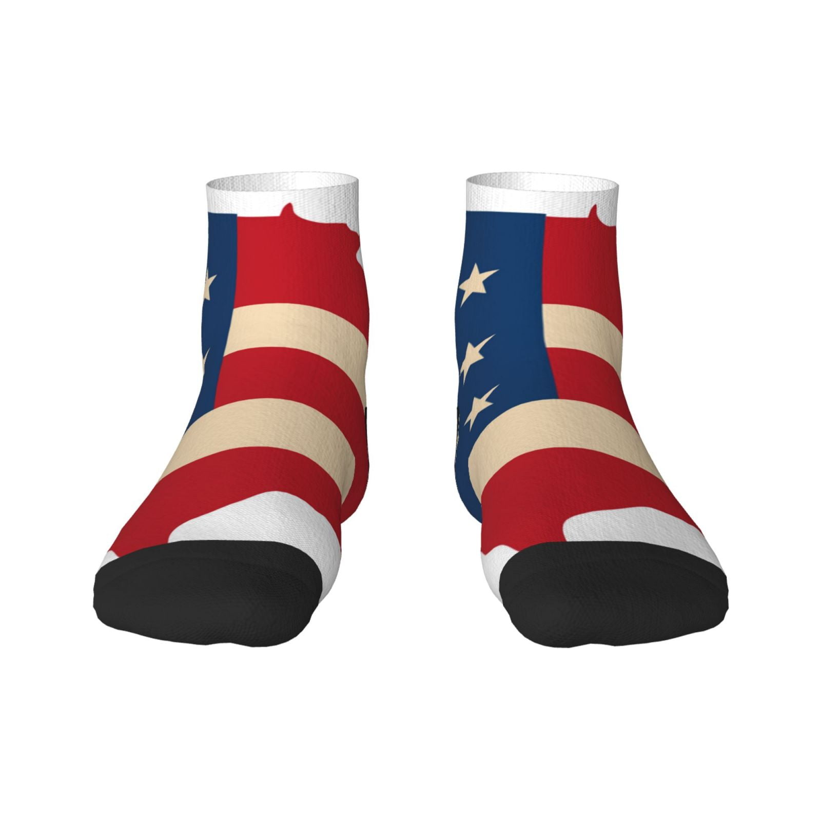 Goofa American Flag Map Pattern Non Slip Socks with Grips for Elderly ...