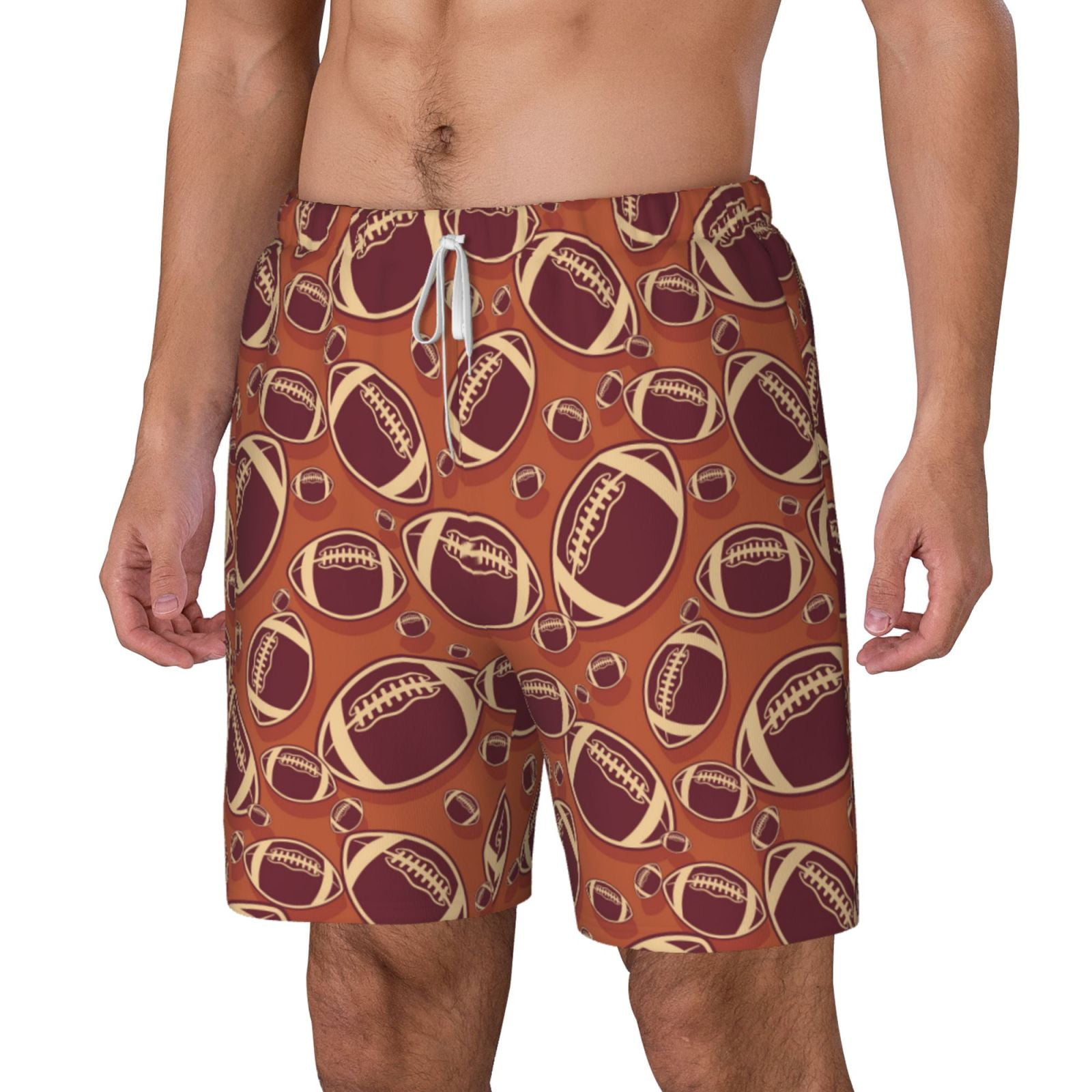 Goofa American Football1 Printed Men's Swim Trunks Board Shorts Quick ...