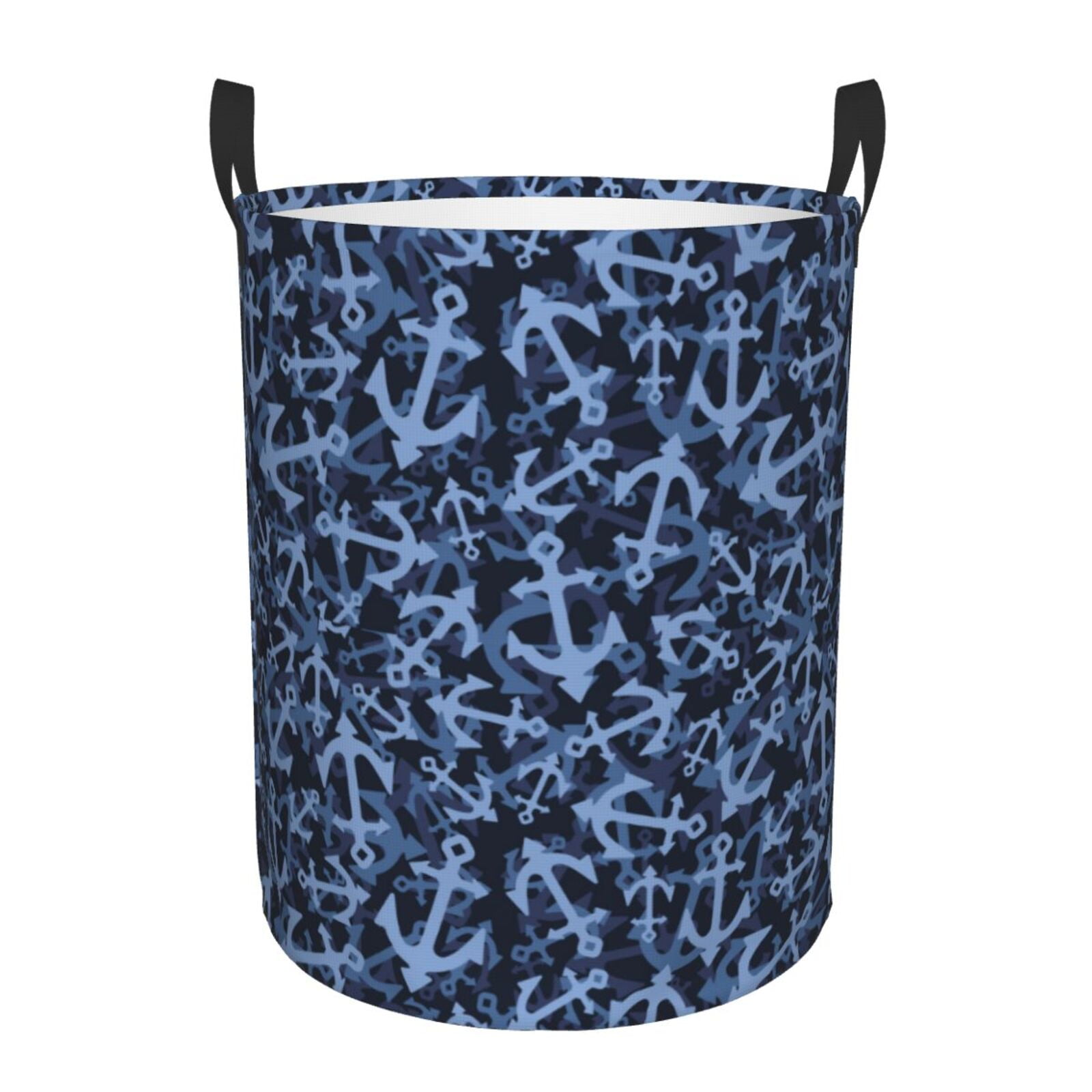 Goofa Anchors Ship Printed Circular Hamper,Laundry Basket with Handles ...