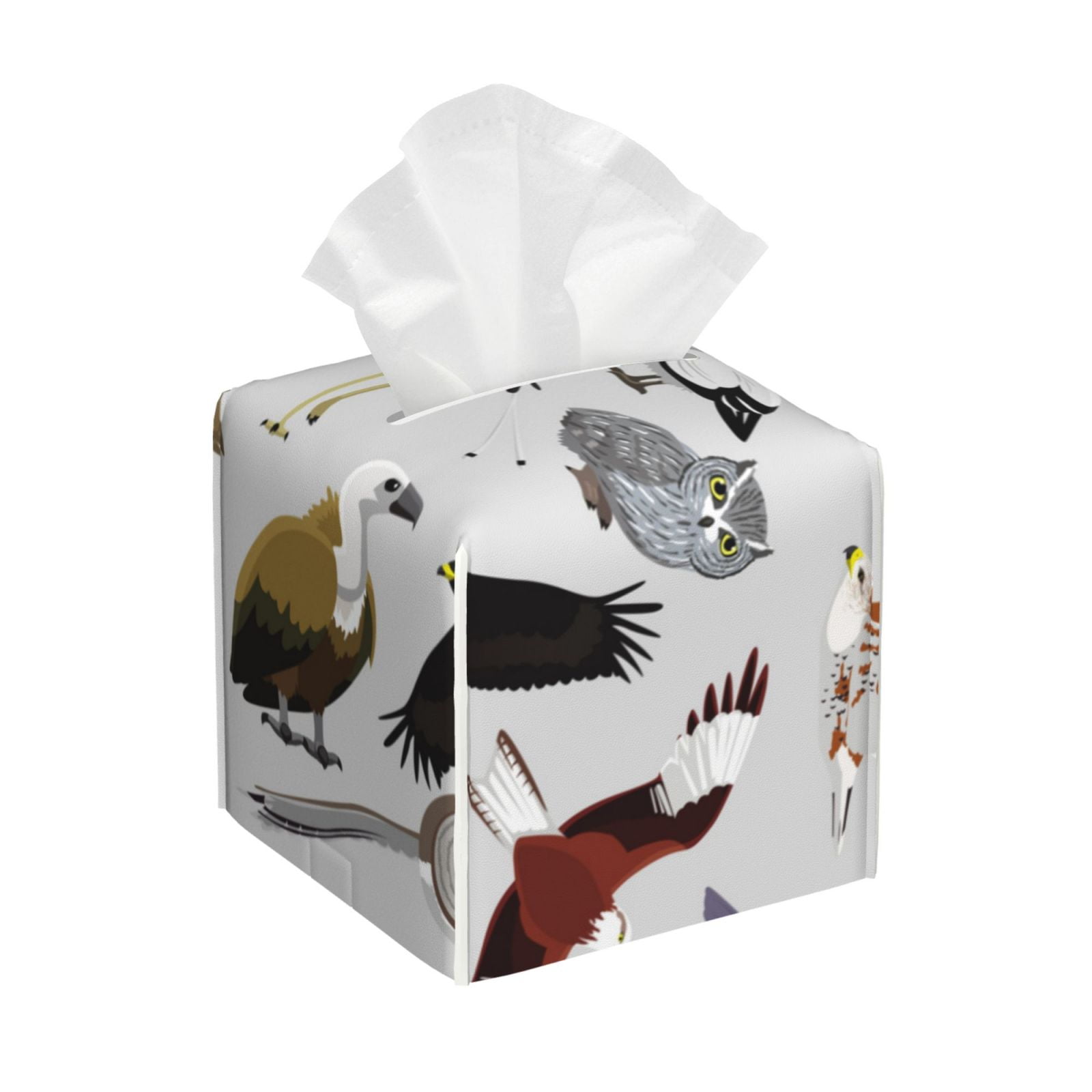 Goofa Animal Bird Tissue Box Cover PVC Leather Tissue Holder Square ...