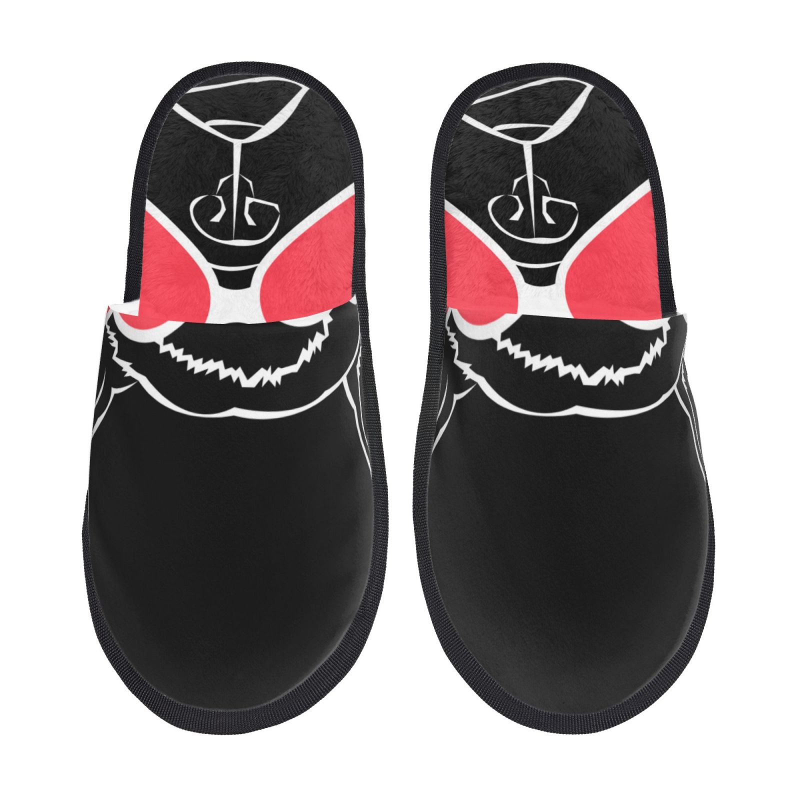 Goofa Animal Bulldog French Pattern Plush Furry Slippers for Men ...