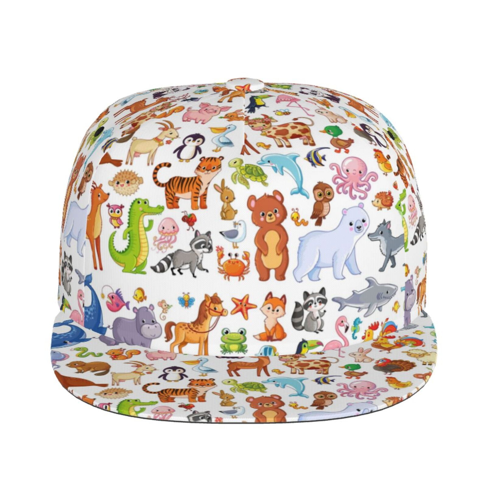 Goofa Animal Cartoon Style Printed Men's Baseball Cap,Straight Brim Hat ...