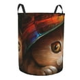 Goofa Animal Cat Printed Circular Hamper,Laundry Basket with Handles ...