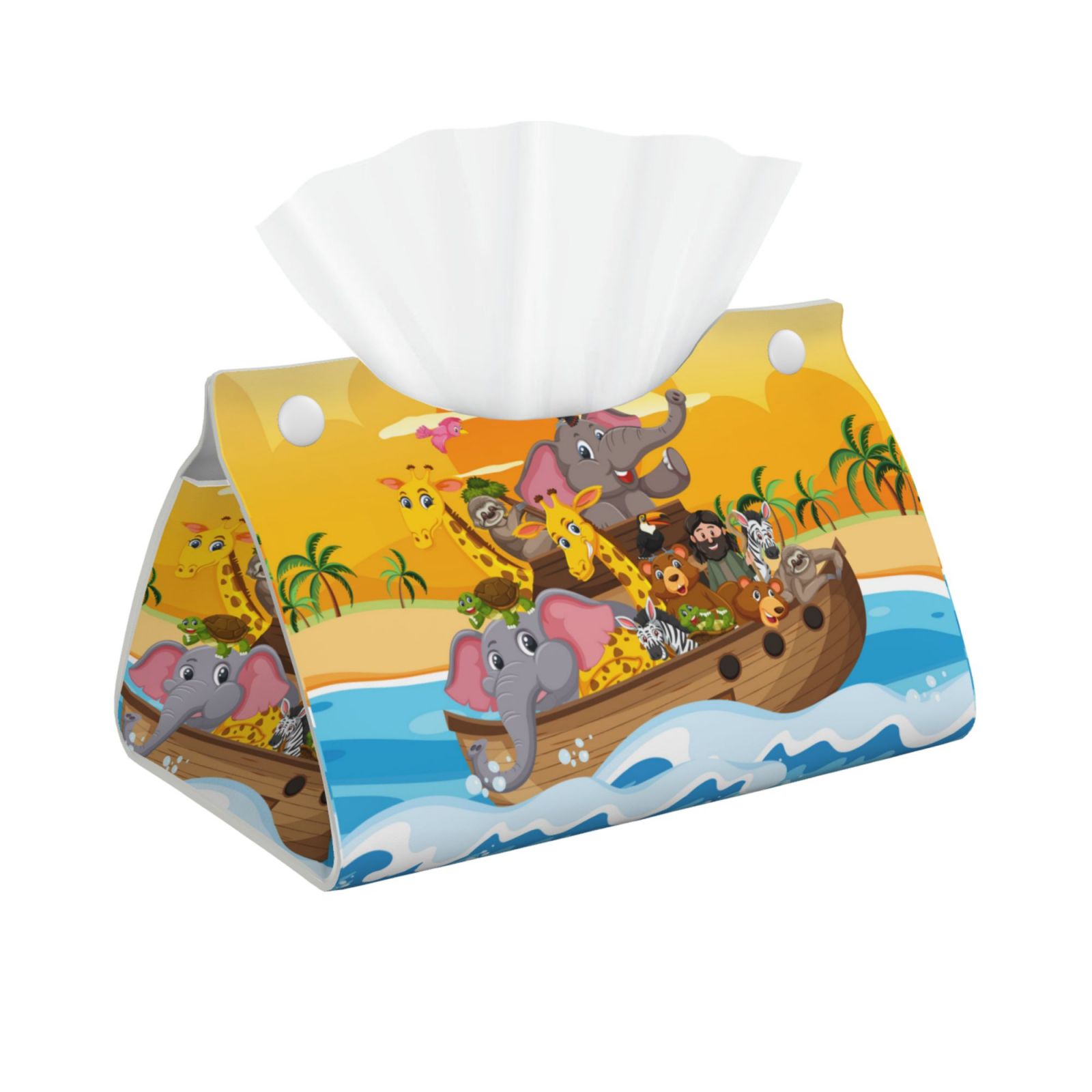 Goofa Animals on Noah's Ark1 Pattern Triangle Square Tissue Box Cover ...