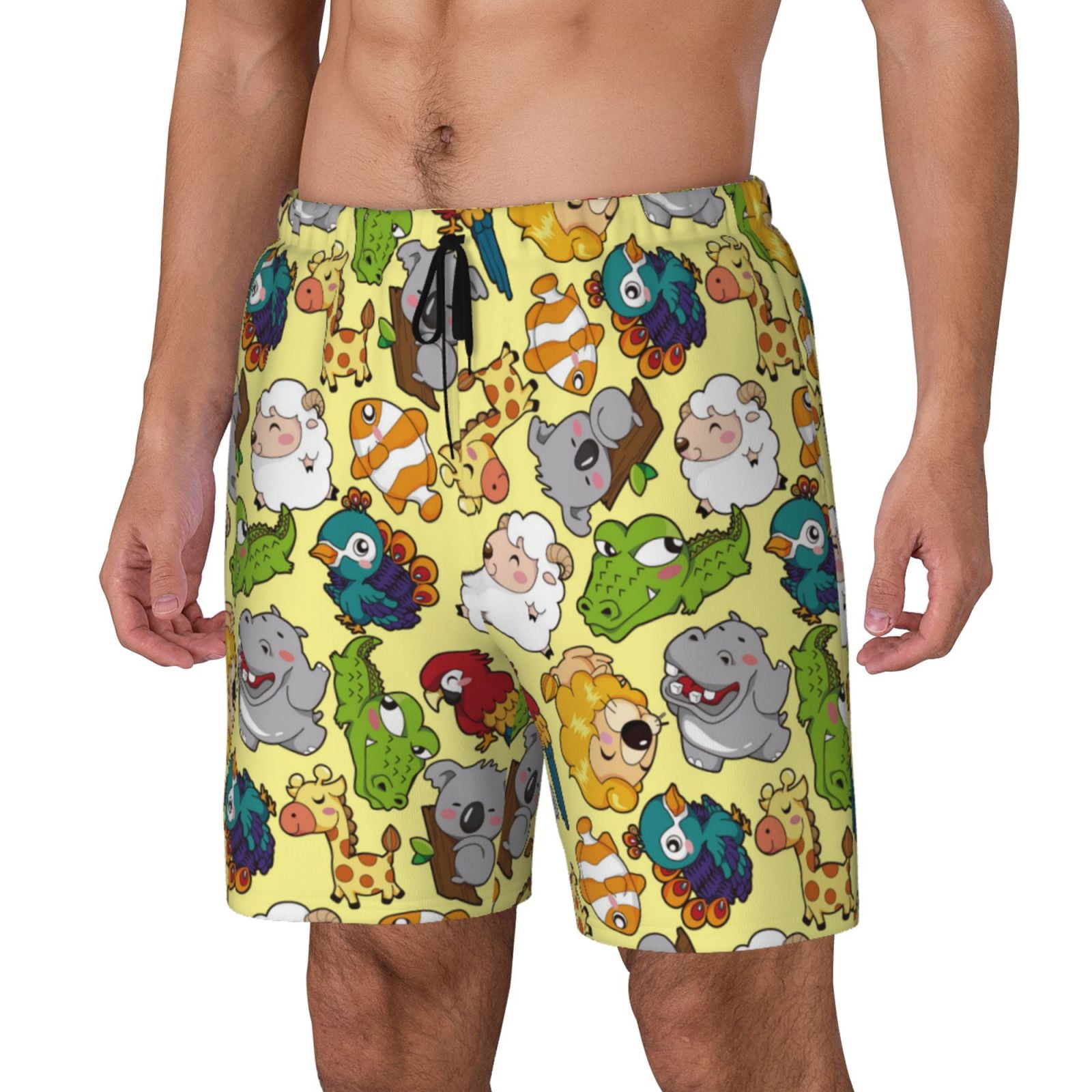 Goofa Animals Printed Men's Swim Trunks Board Shorts Quick Dry Mens ...