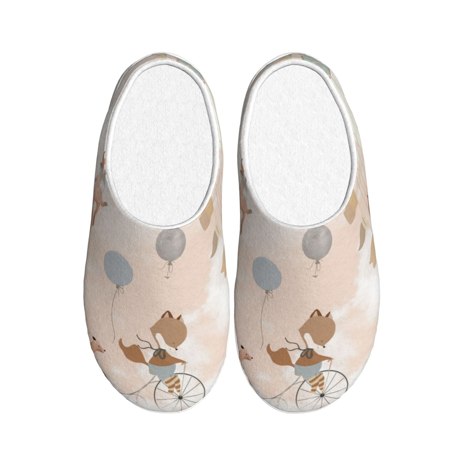 Goofa Animals Riding Across The Sky1 Print Womens Mens Cotton Lightweight House Slippers ...