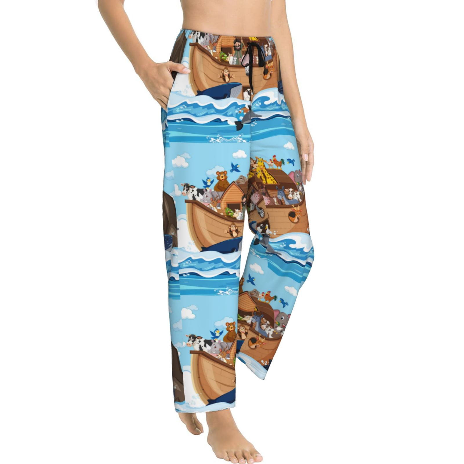 Goofa Animals on Noah's Ark Floating Printed Soft Pajama Pants for ...