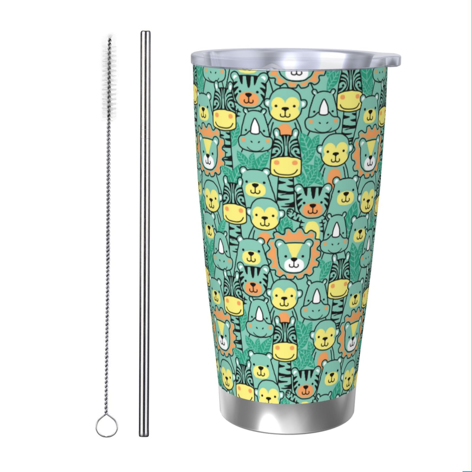 Goofa Animals with Leaf for 20 oz Skinny Tumbler Stainless Steel Coffee ...