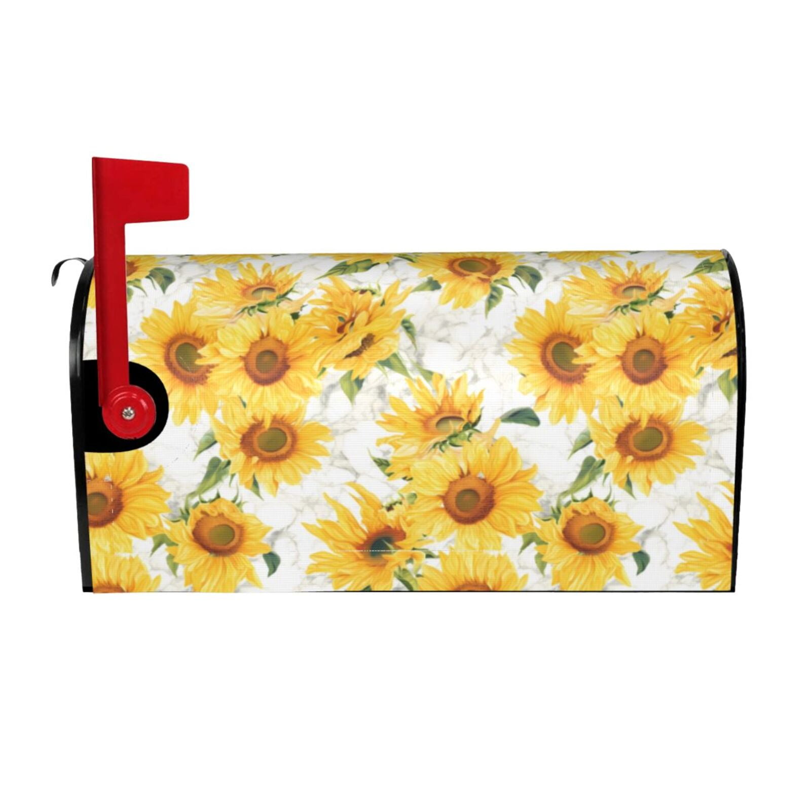 Goofa Artistic Marble Pattern Sunflower Pattern Mailbox Cover, Mailbox ...