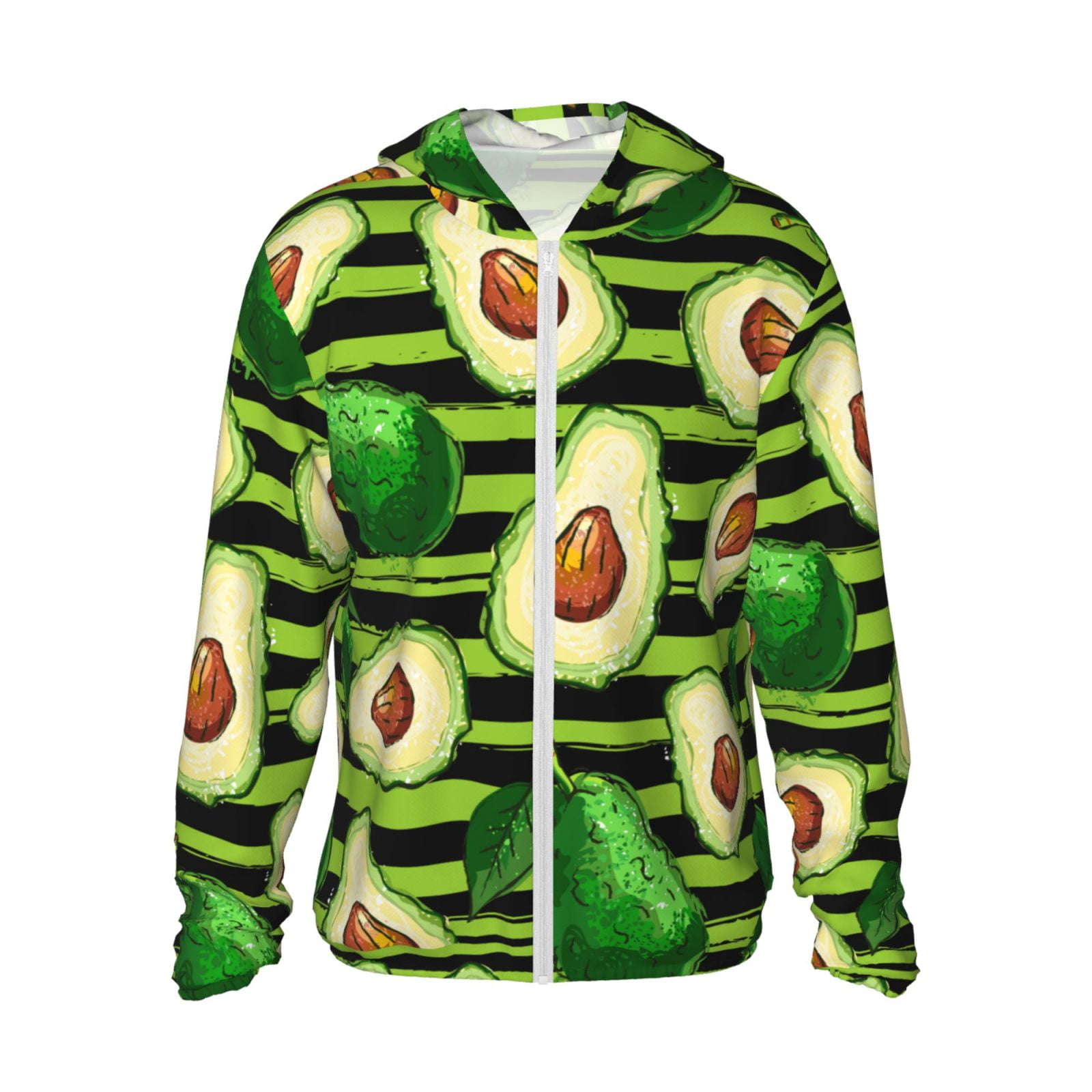 Goofa Avocado Green Striped Printed Women's UPF 50+ Sun Protection ...