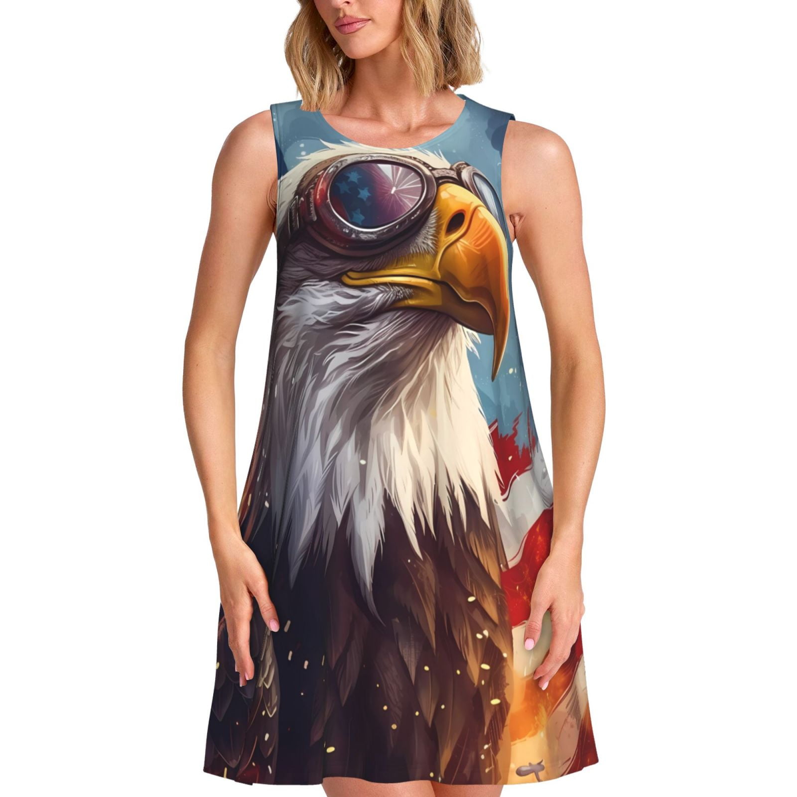 Goofa Bald Eagle Pilot for Summer Dresses for Women – Beach Floral ...