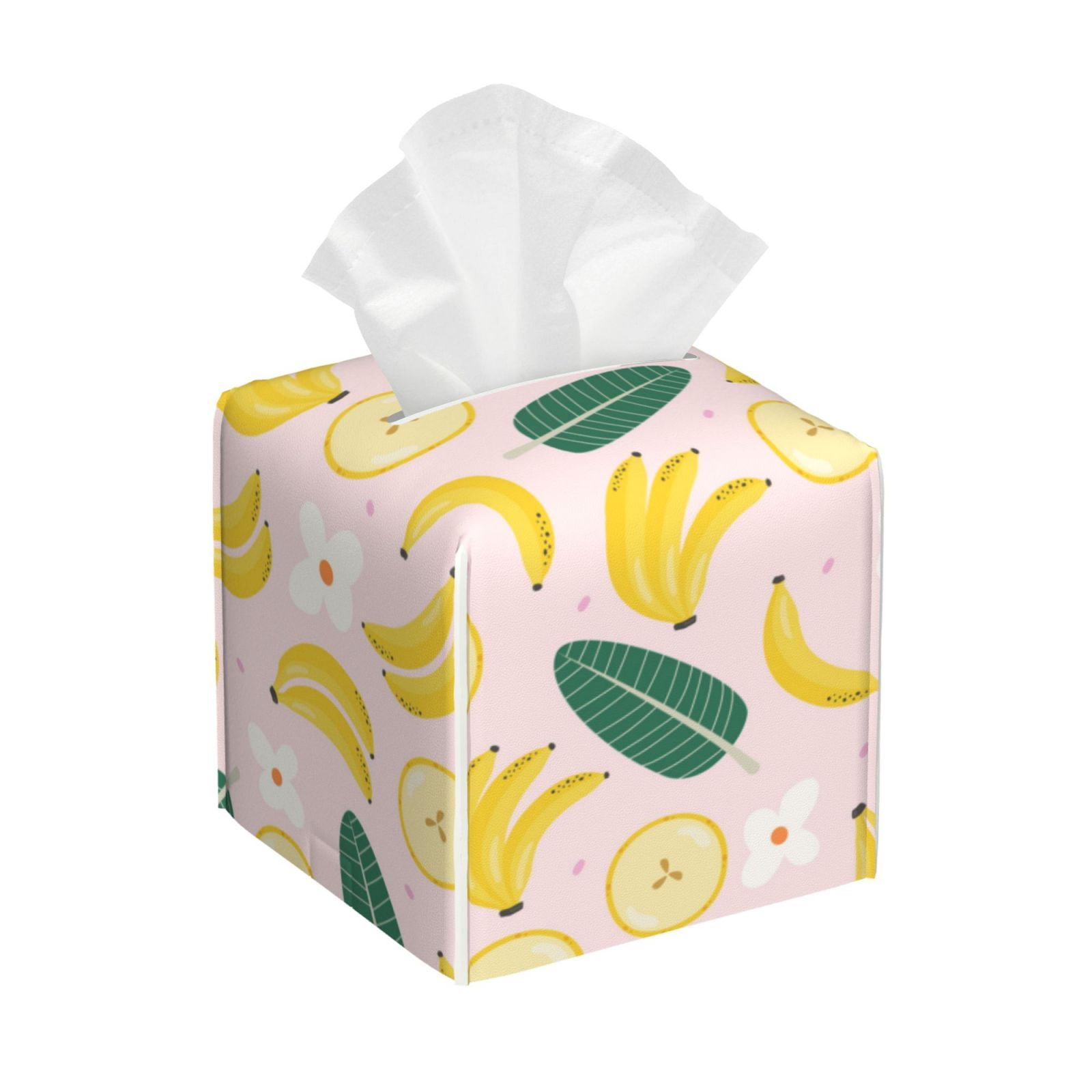 Goofa Banana With Leaves Tissue Box Cover PVC Leather Tissue Holder ...