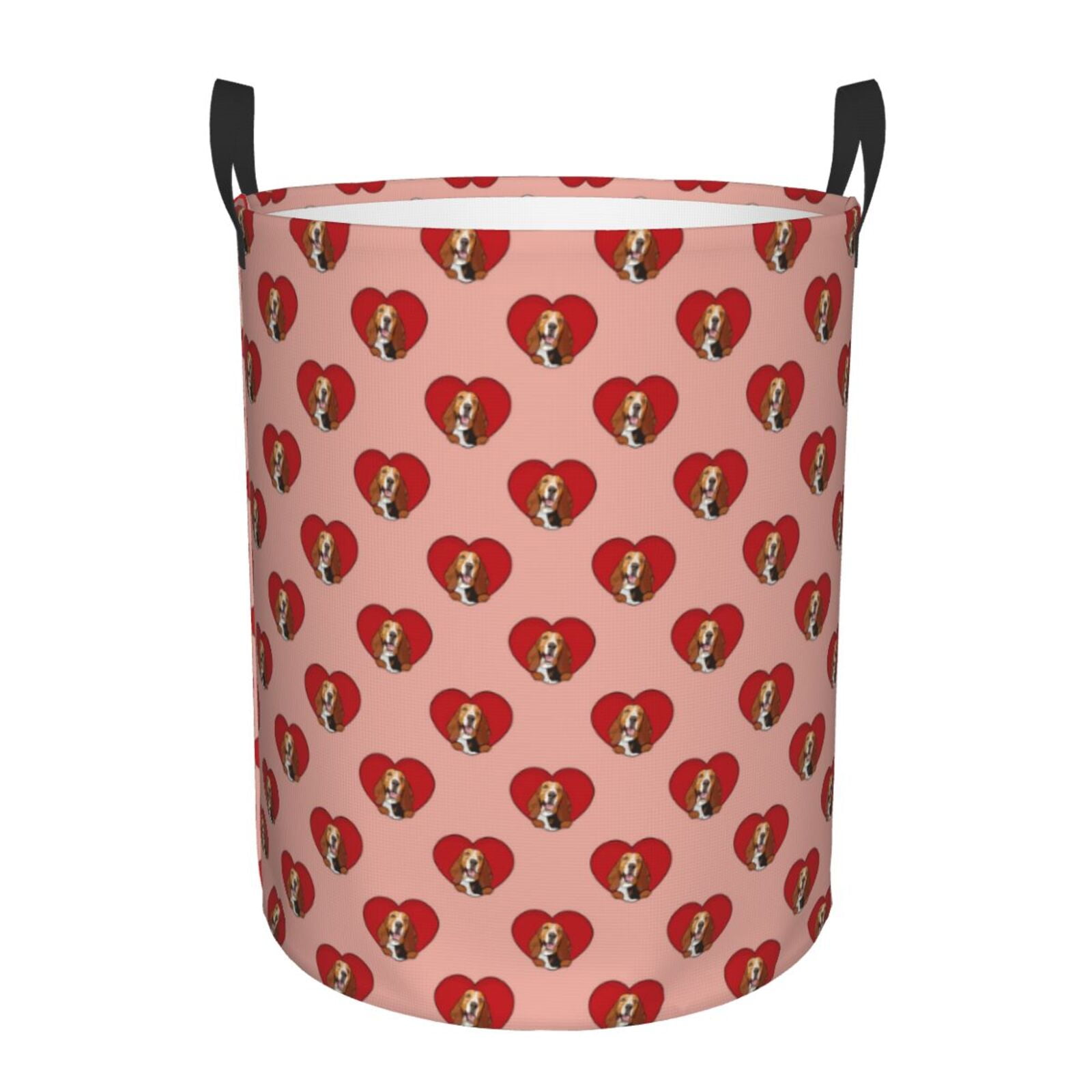 Goofa Basset hound dog with paw Printed Circular Hamper,Laundry Basket ...