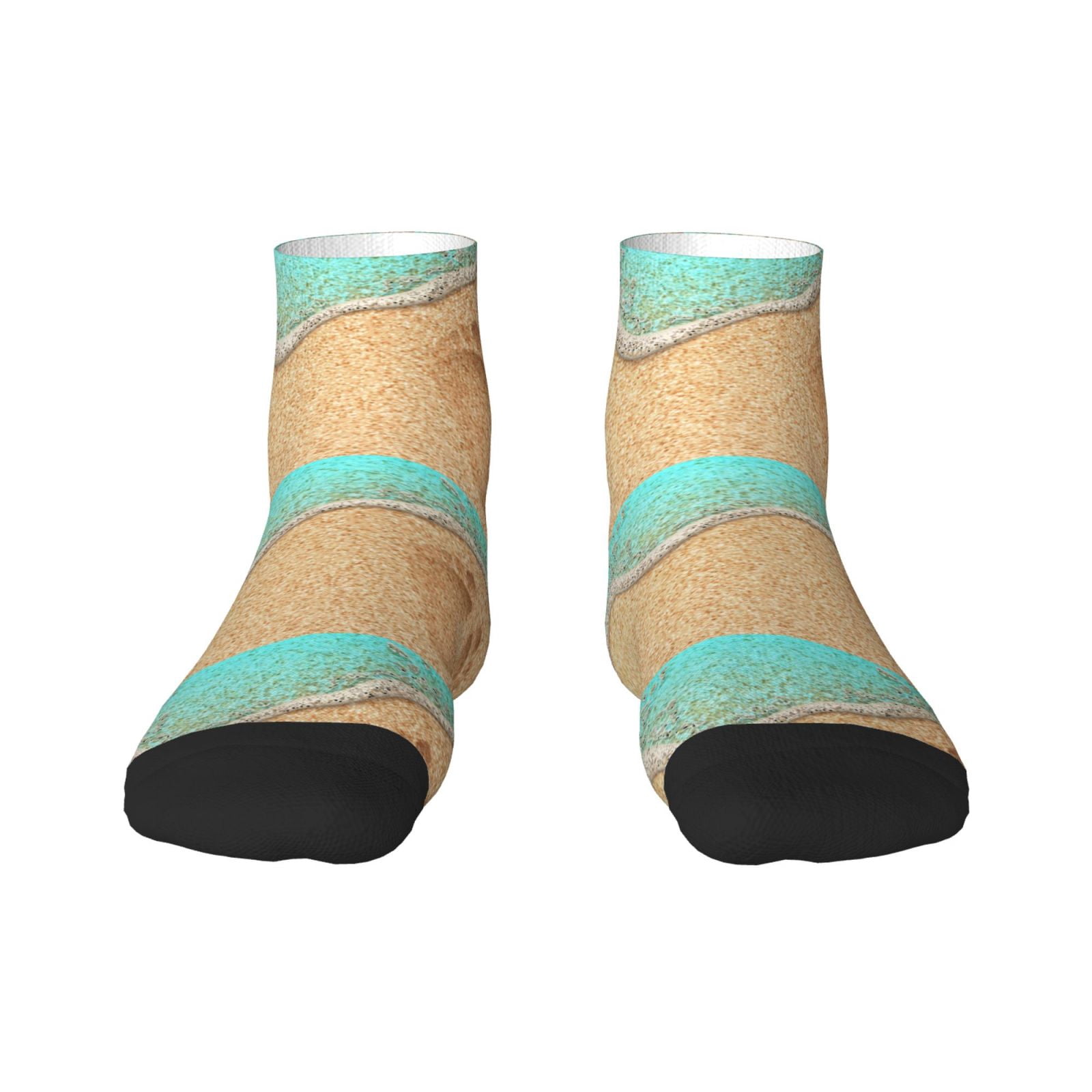 Goofa Beach Footprint Pattern Non Slip Socks with Grips for Elderly ...