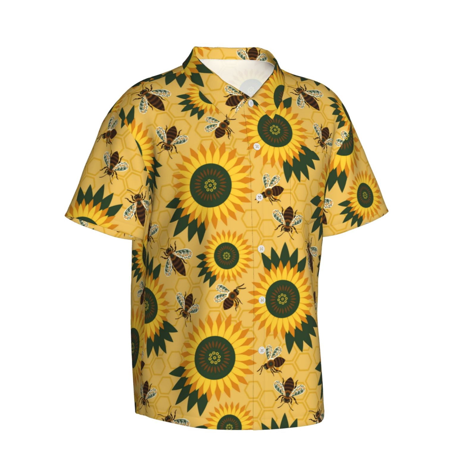 Goofa Bees and Sunflowers Hawaiian Shirt for Men, Unisex Summer Beach ...