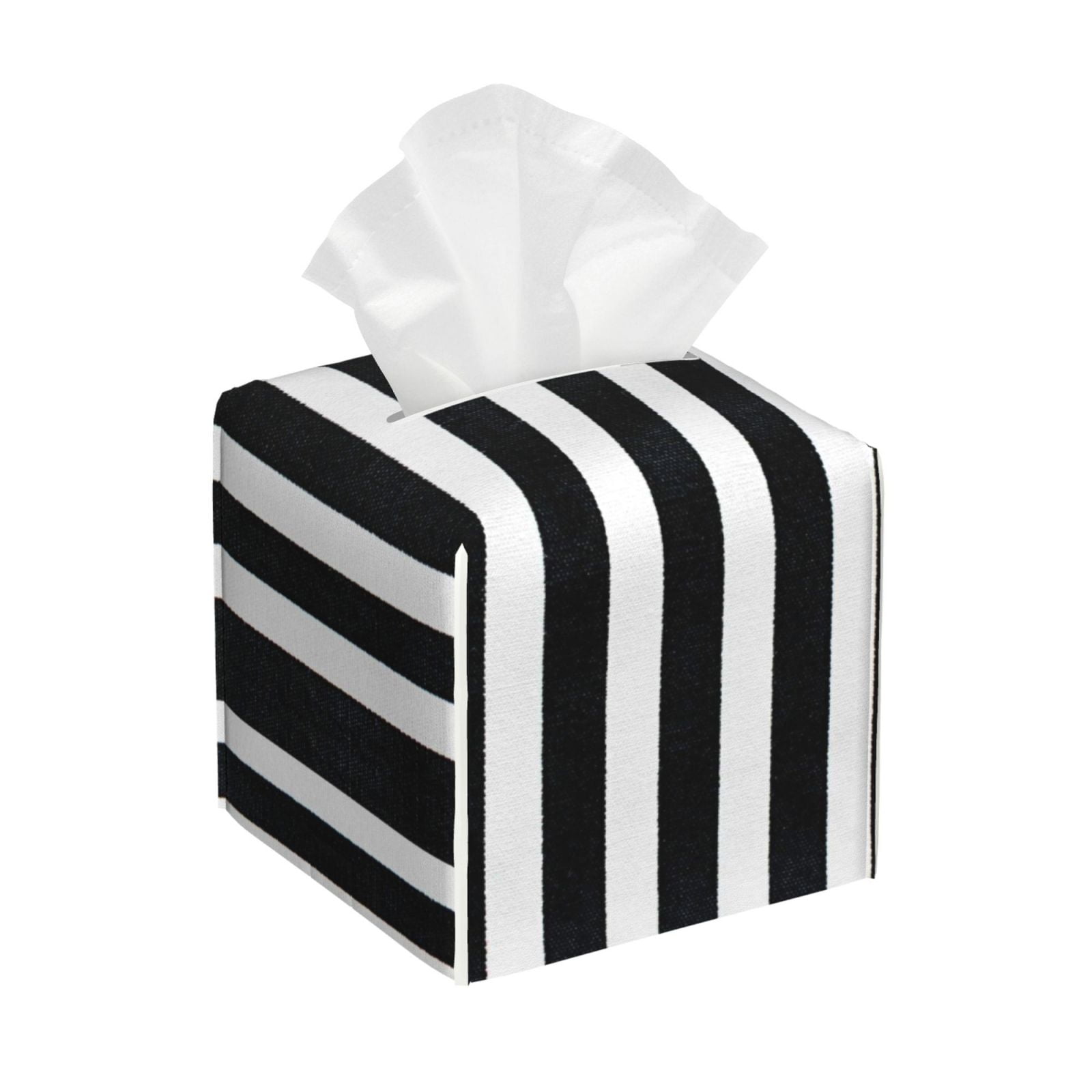 Goofa Black And White Stripes Tissue Box Cover PVC Leather Tissue ...
