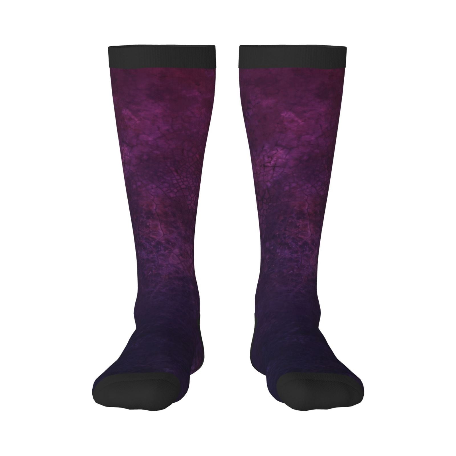 Goofa Black Dark Blue Purple Pattern Adult Stockings, Color-Block Knee ...