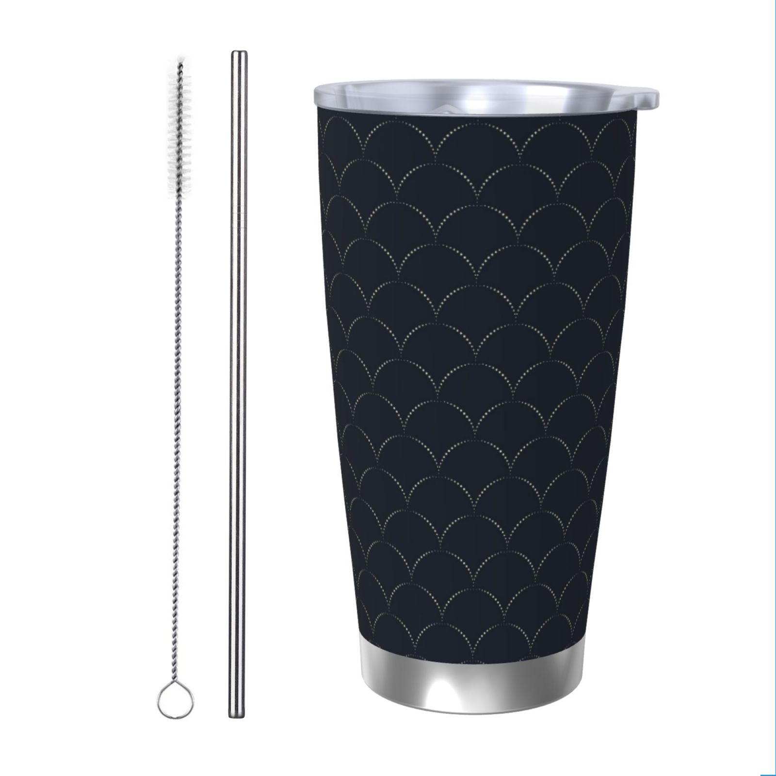 Goofa Black Fish scales for 20 oz Skinny Tumbler Stainless Steel Coffee ...