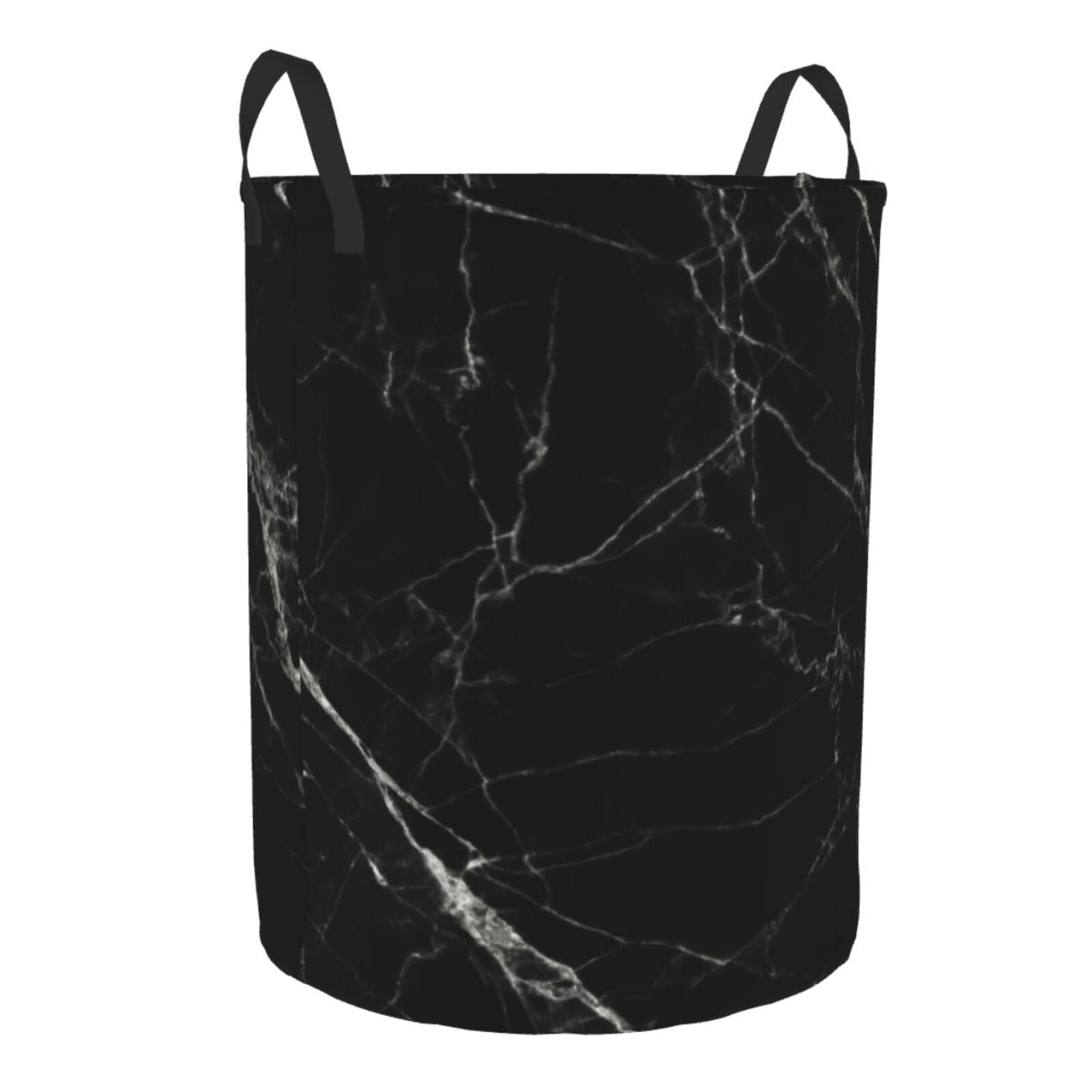 Goofa Black Marble Texture Abstract Printed Circular Hamper,Laundry ...