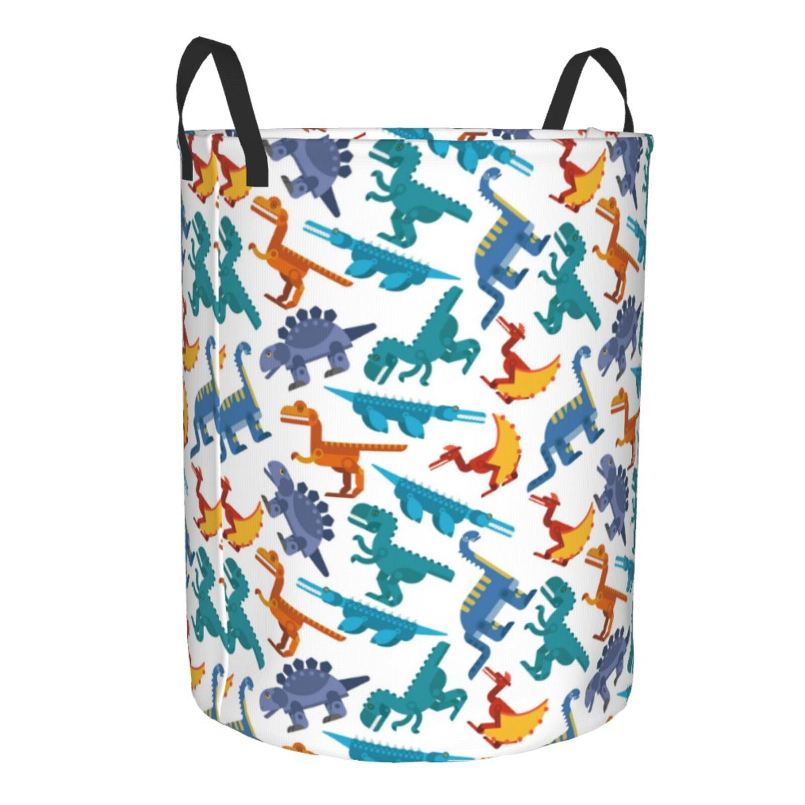 Goofa Block Dinosaur Printed Circular Hamper,Laundry Basket with ...