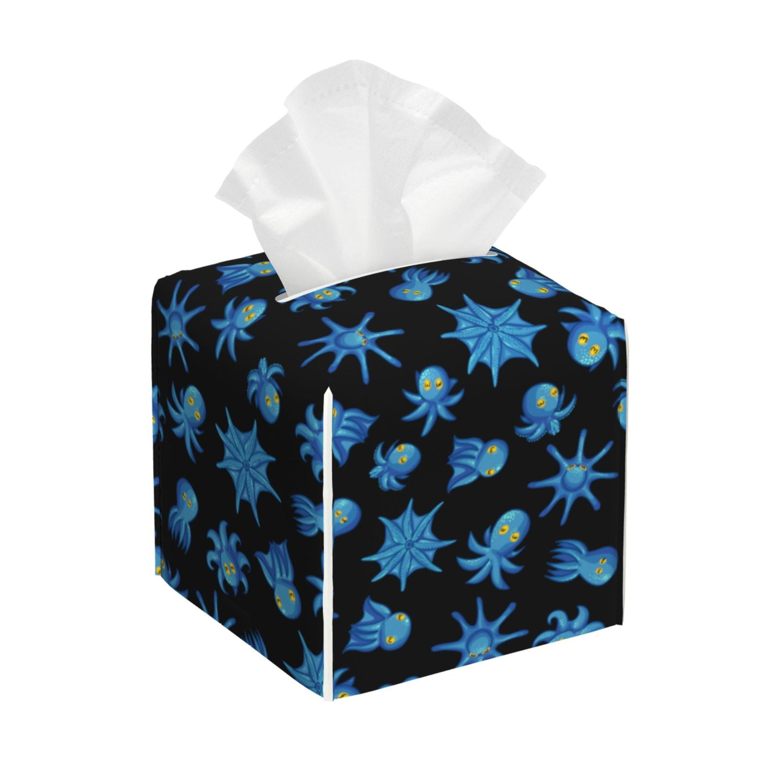Goofa Blue Octopus Tissue Box Cover PVC Leather Tissue Holder Square ...
