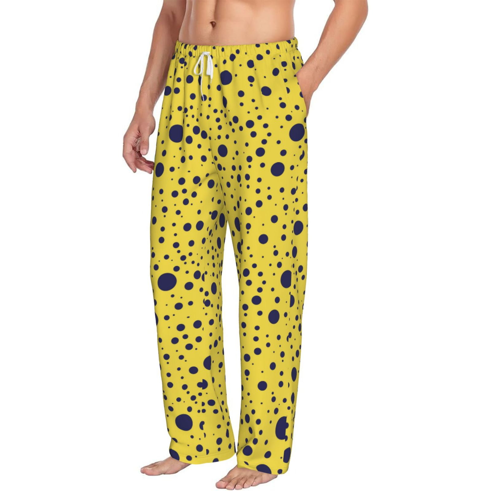 Goofa Blue Spots Printed Soft Pajama Pants for Men, Wide Leg Comfy ...