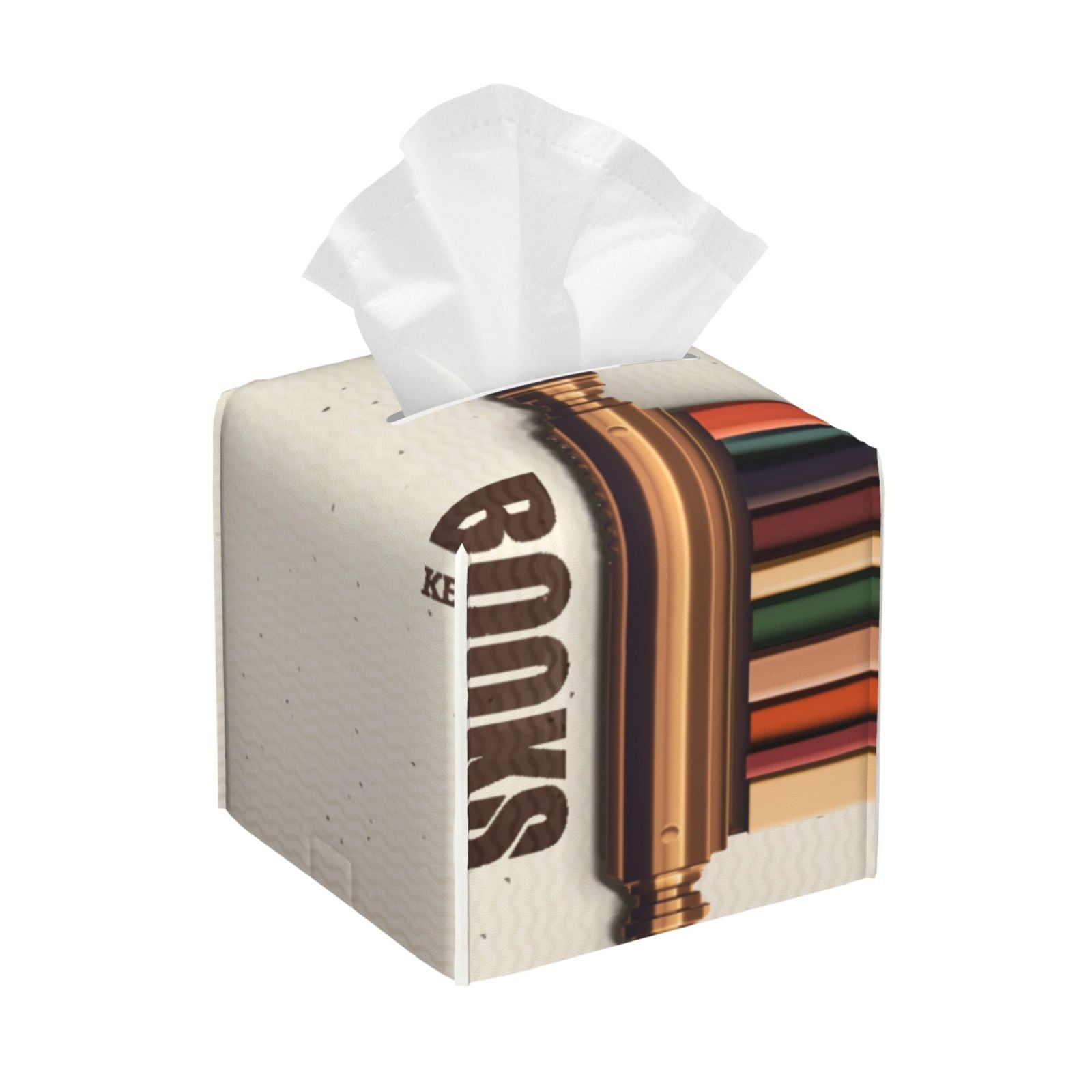 Goofa Books Key To Knowledge Tissue Box Cover PVC Leather Tissue Holder ...