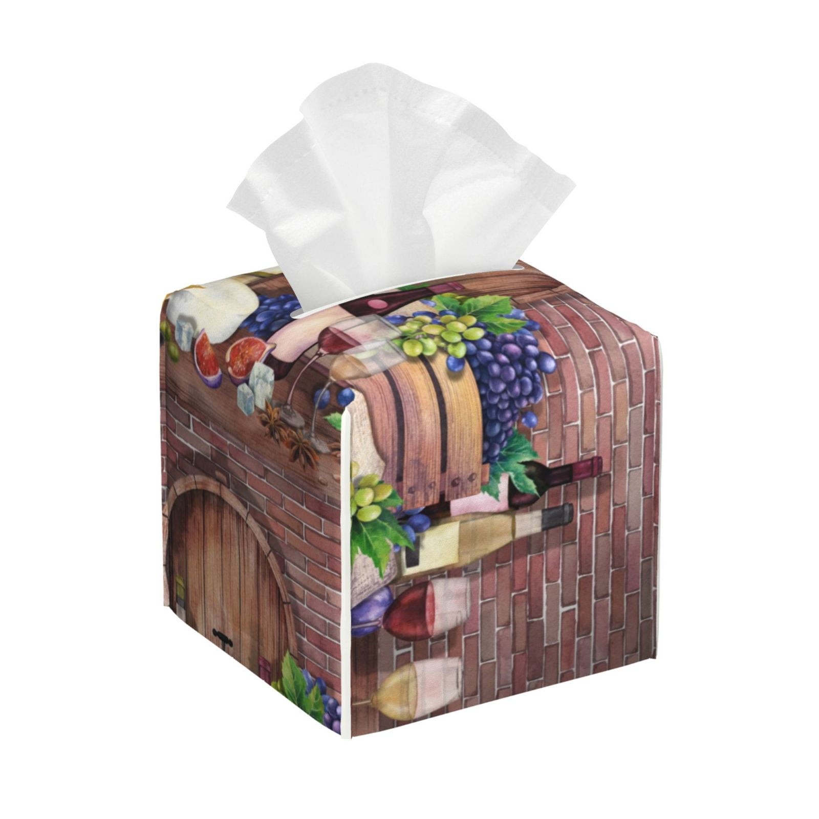 Goofa Bottle Glass Red Wine Tissue Box Cover PVC Leather Tissue Holder ...