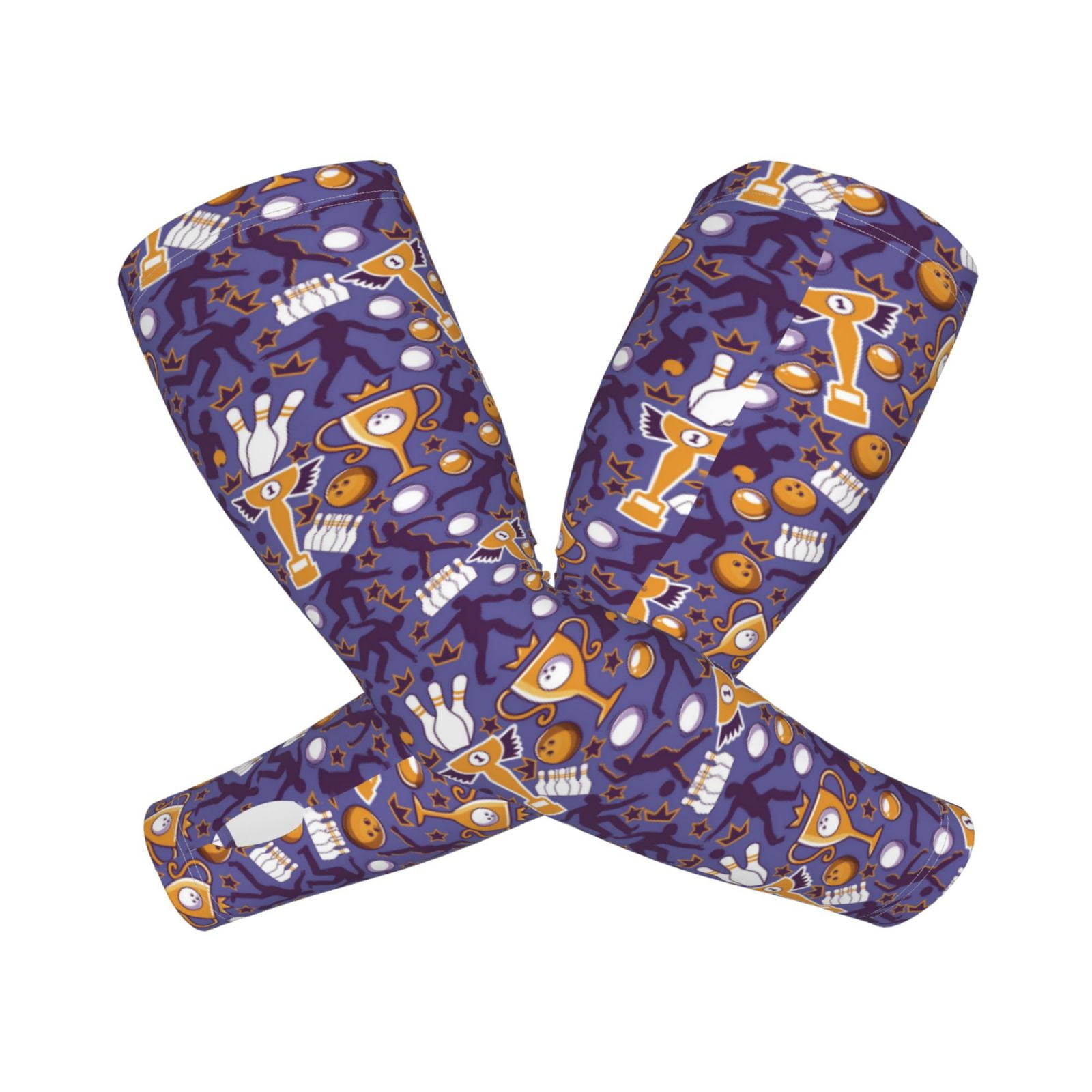 Goofa Bowling Game Pattern UV Sun Protection Arm Sleeves, UPF 50 Sports ...