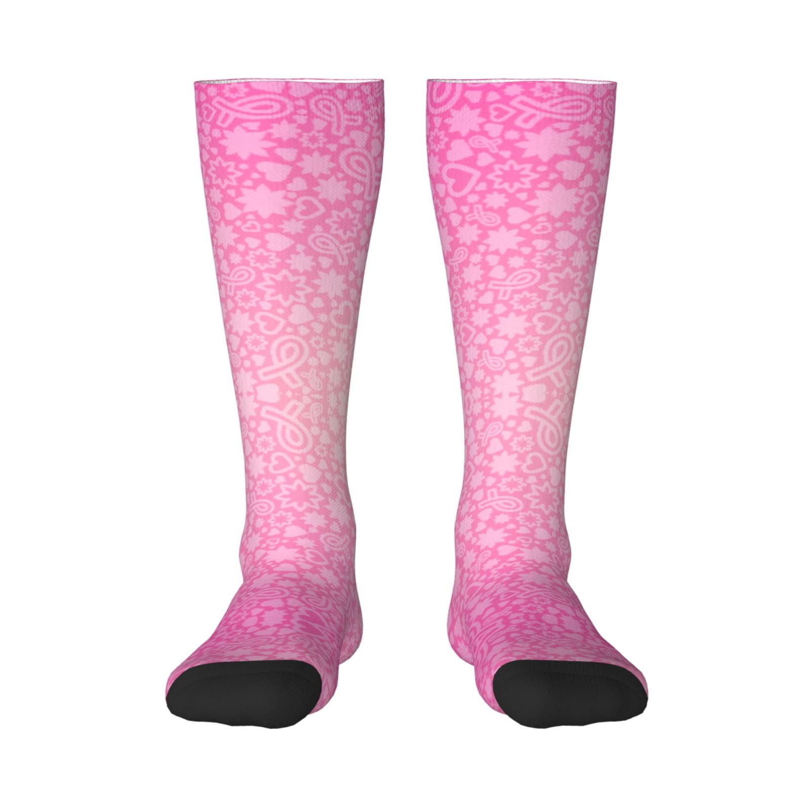 Goofa Breast Cancer Pink Ribbons Awareness Pattern Adult Stockings ...