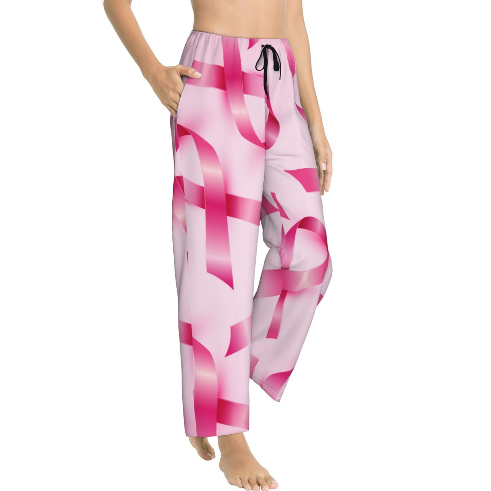 Goofa Breast Cancer Ribbons Awareness Printed Soft Pajama Pants for ...