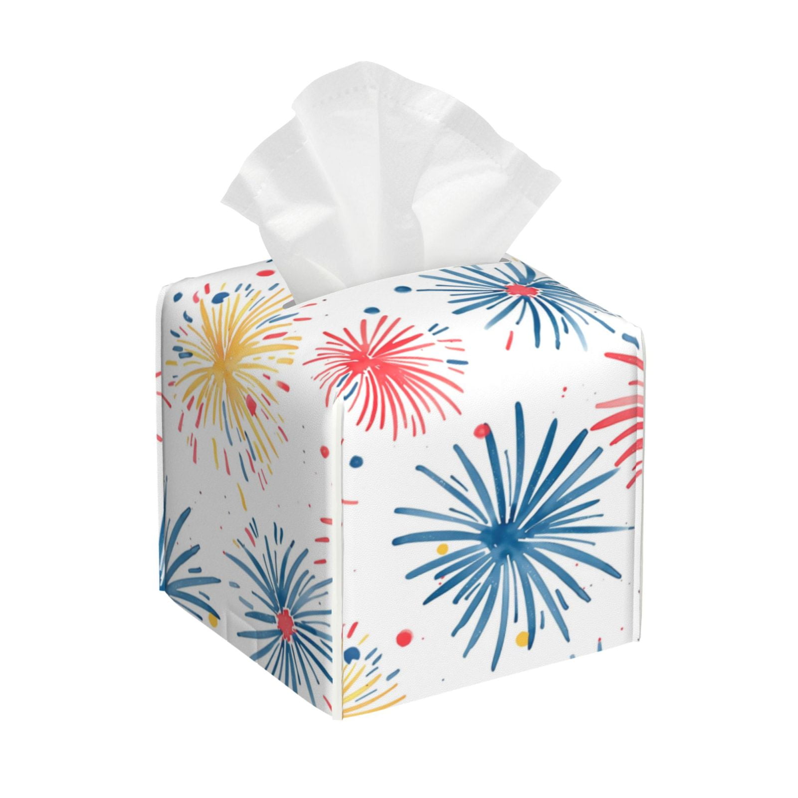 Goofa Bright Colorful Fireworks Tissue Box Cover PVC Leather Tissue ...