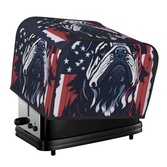 Goofa Bulldog with Forest Flag Print Toaster Cover 4 Slice, Four Slice ...